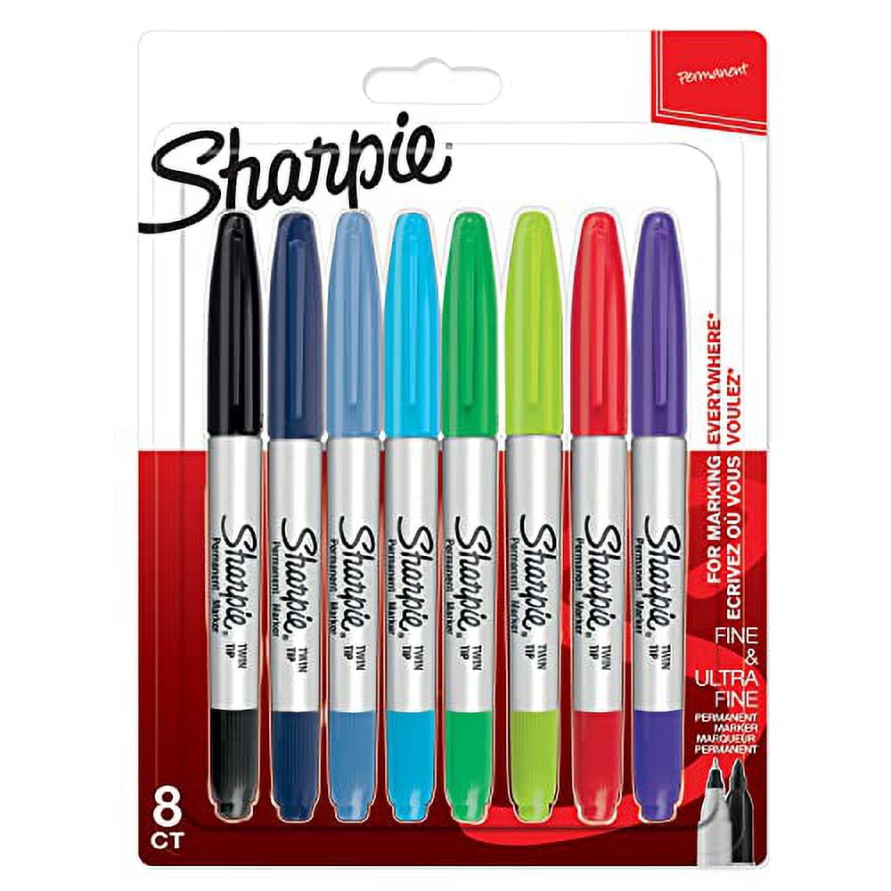 Sharpie medium-fine twin set of 8 oil-based pens, marker, color pen set ...