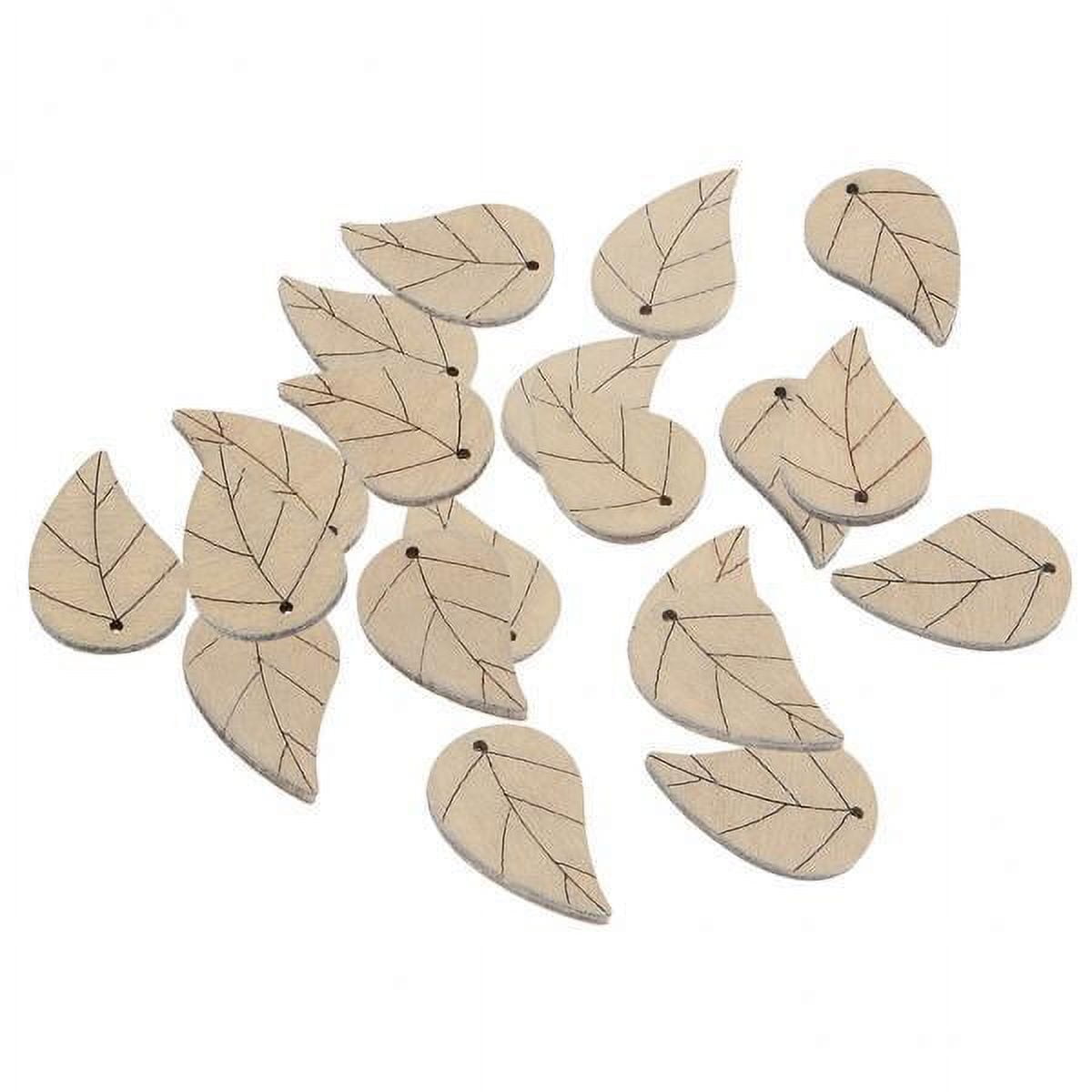Sharplace 2x20 Pieces Bohemian Leaf Shape Wood Leaves Pendant Beads ...