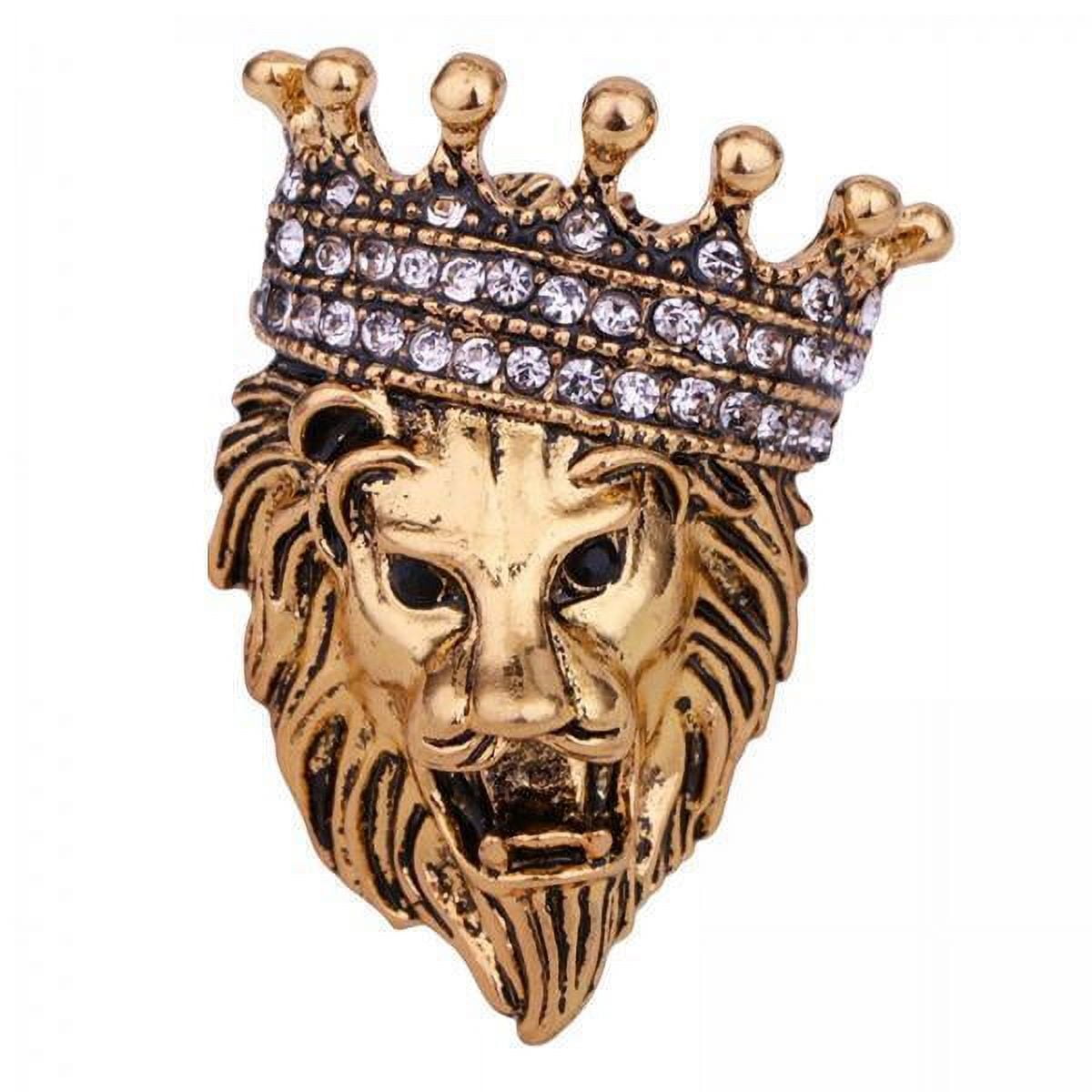 Sharplace 3xLion Head Brooch with Crown Badges Animal Shape Gifts Women ...