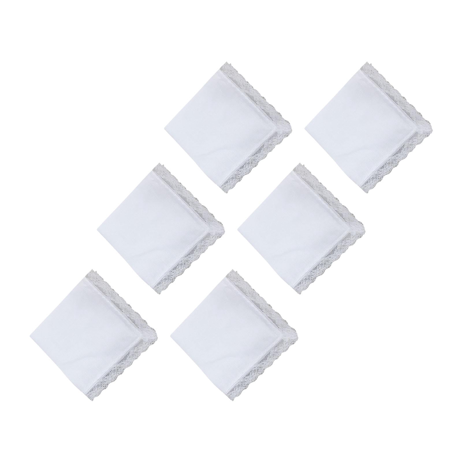 Sharplace 6 Pieces Pure White Handkerchiefs Hanky Super Soft DIY ...