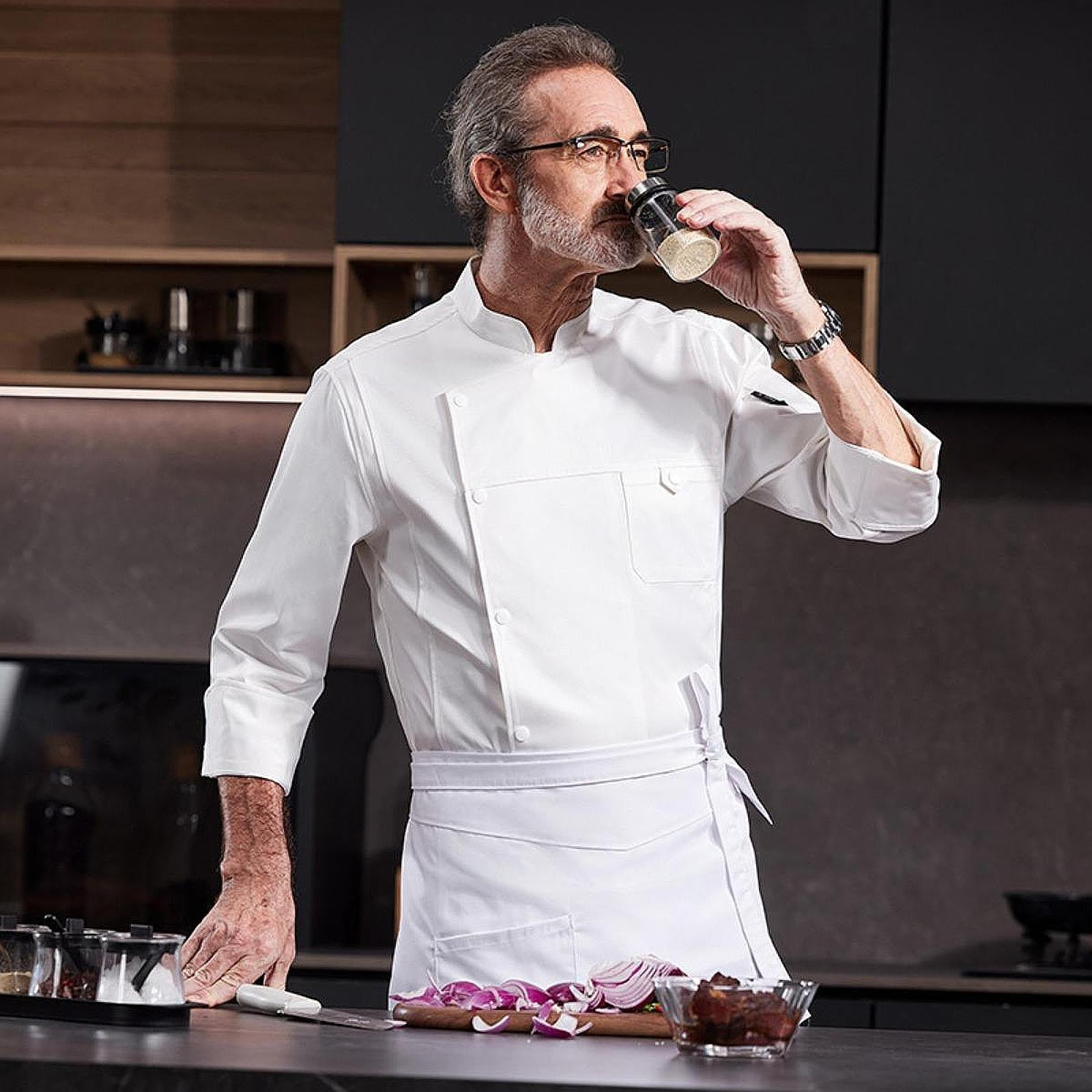 Sharplace Chef Coat Breathable Chef Uniform for Food Industry Cooking ...