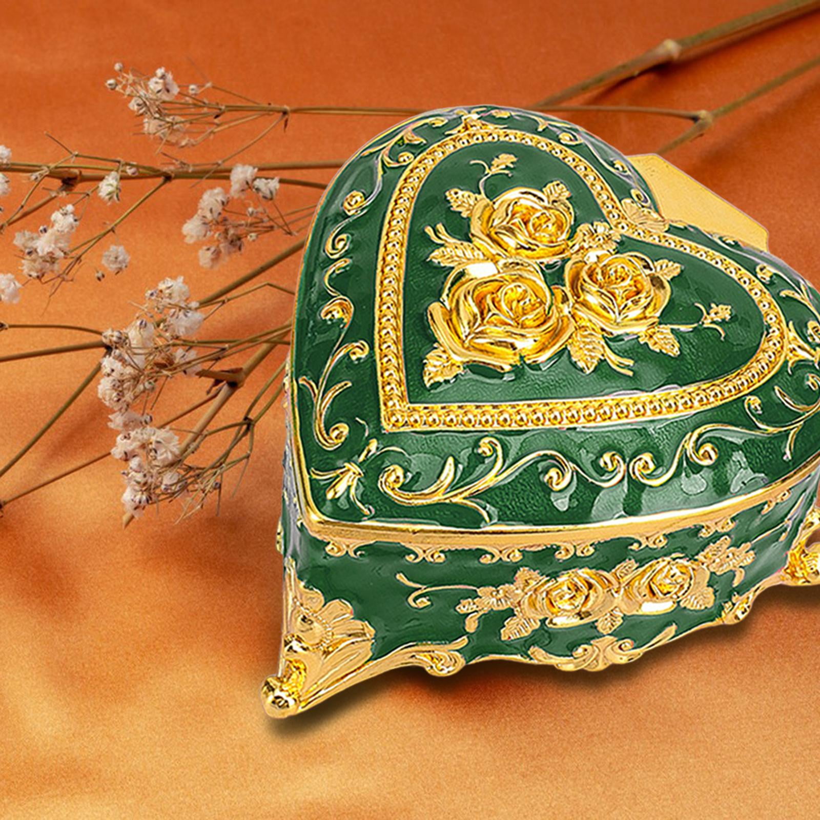 Sharplace Heart Shaped Jewelry Box Jewelry Storage Collectible Small ...