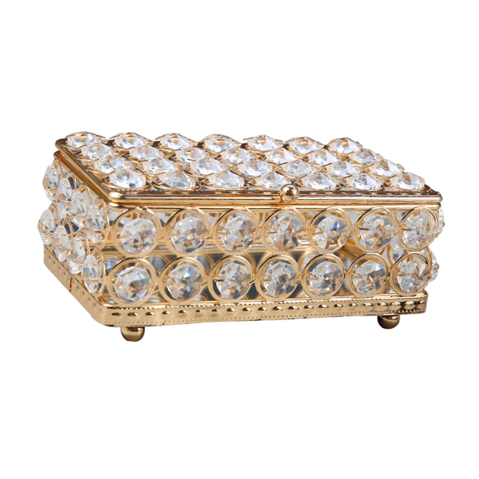 Sharplace Jewellery Storage,Crystal Jewelry Box,Rectangle Trinket ...