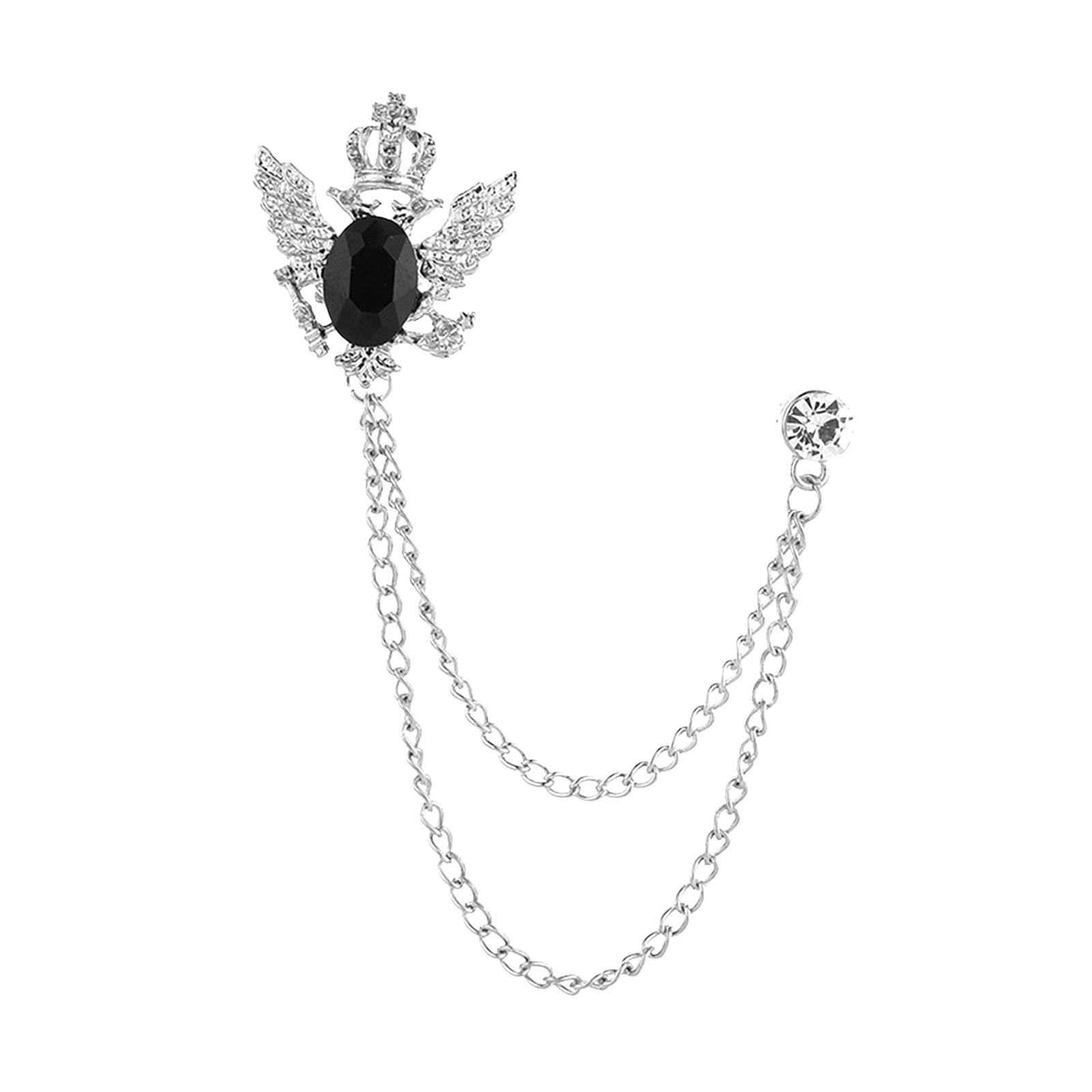 Sharplace Suit Brooch with Chain Eagle Brooch Pin Alloy Badge Lapel Pin ...
