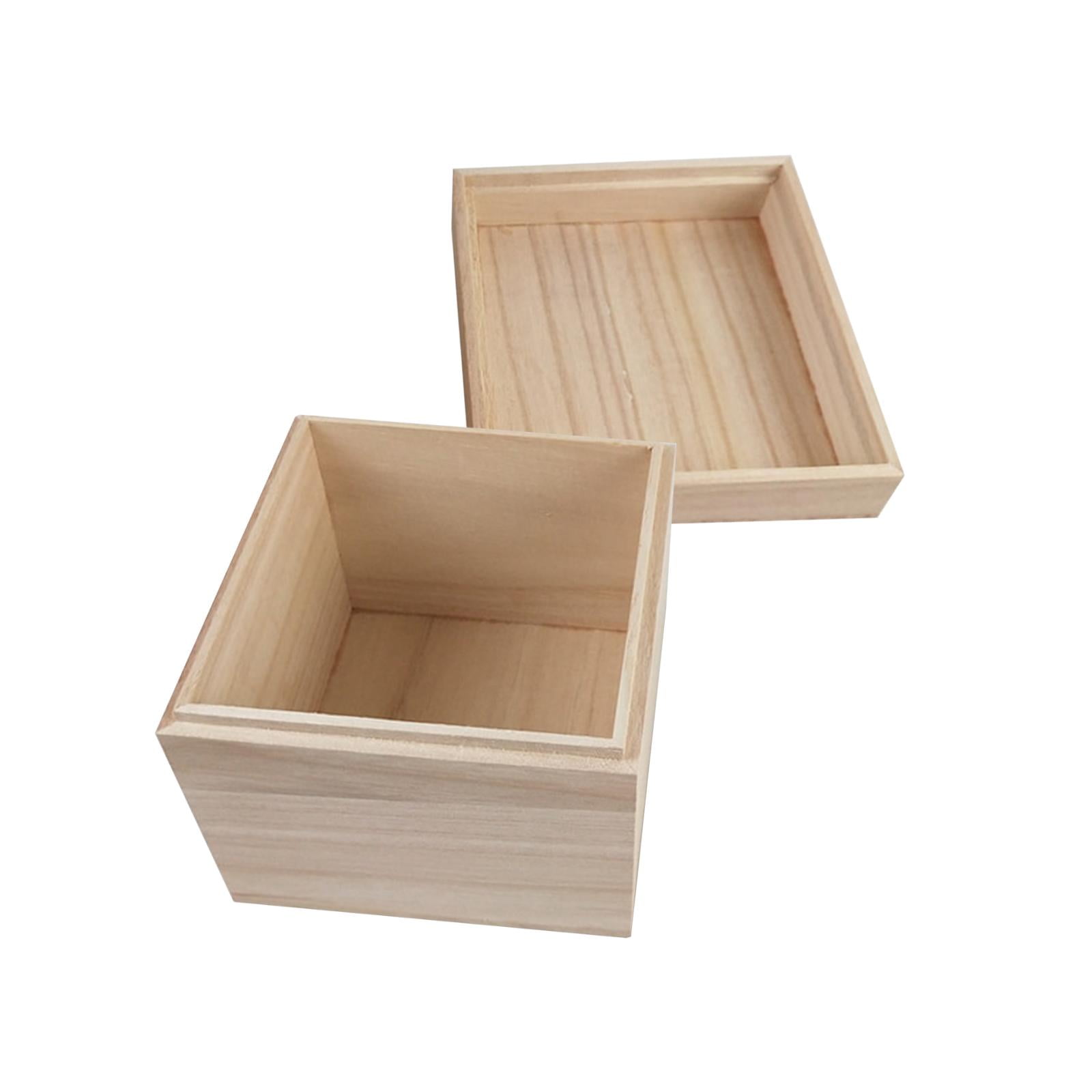 Sharplace Wooden Box, Wooden Craft Storage Organiser Boxes, Unfinished ...