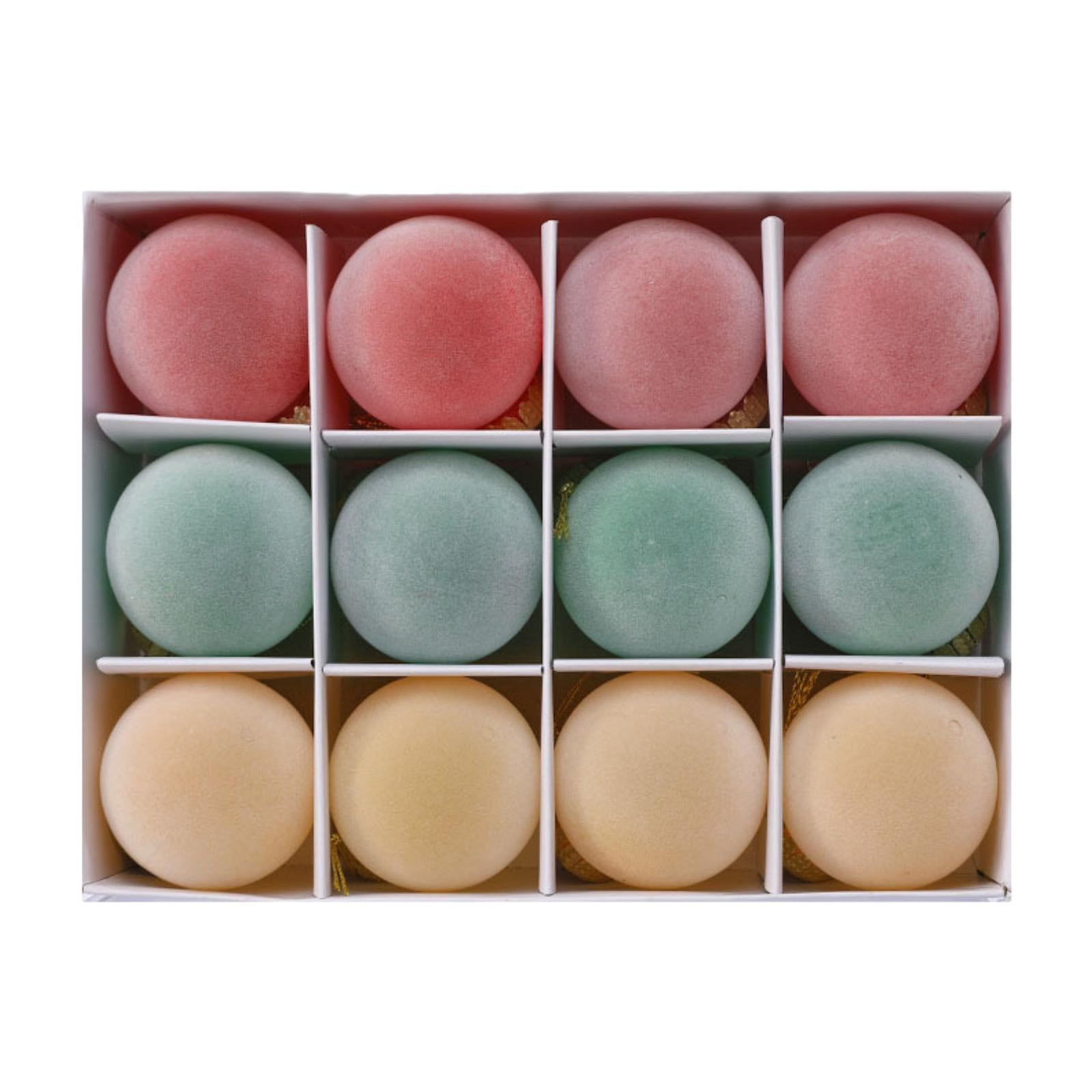 Sharprepublic 12Pcs Flocked Christmas Ball Ornaments,Shatterproof Balls ...