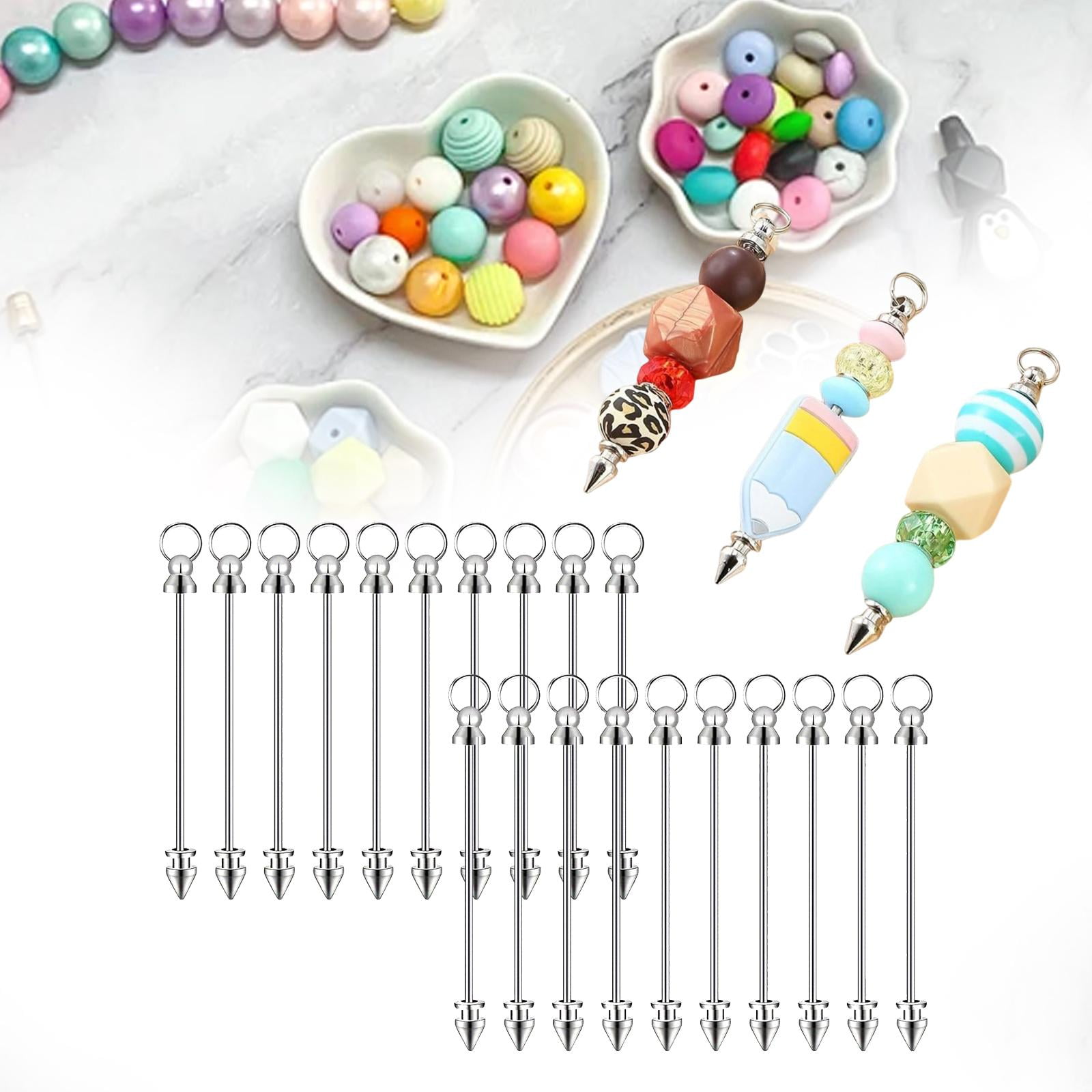 Sharprepublic 20 Pieces Beadable Keychains DIY Set DIY Bead Keychain ...