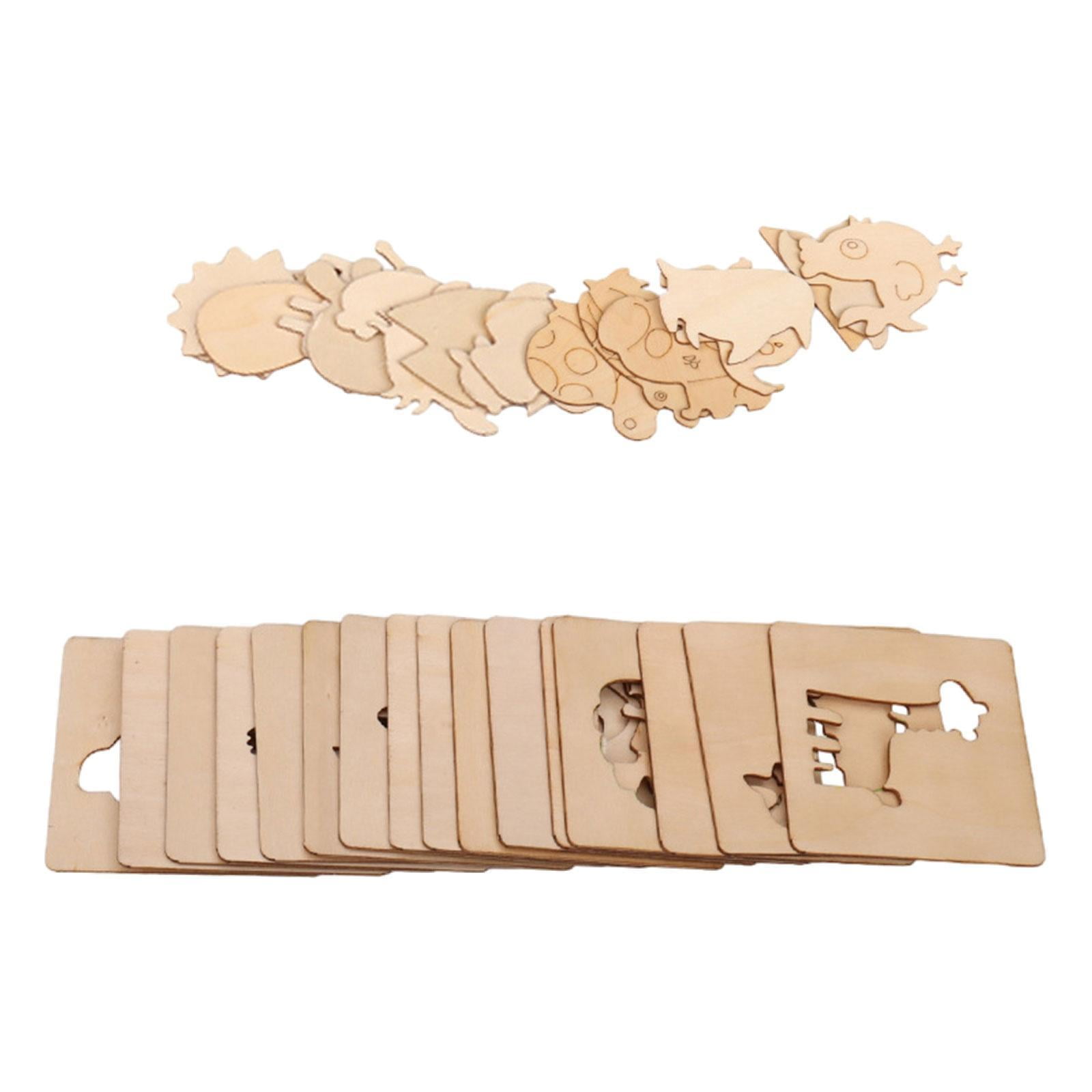 Sharprepublic 20 Pieces Kids Wooden Drawing Stencils Gift Painting ...
