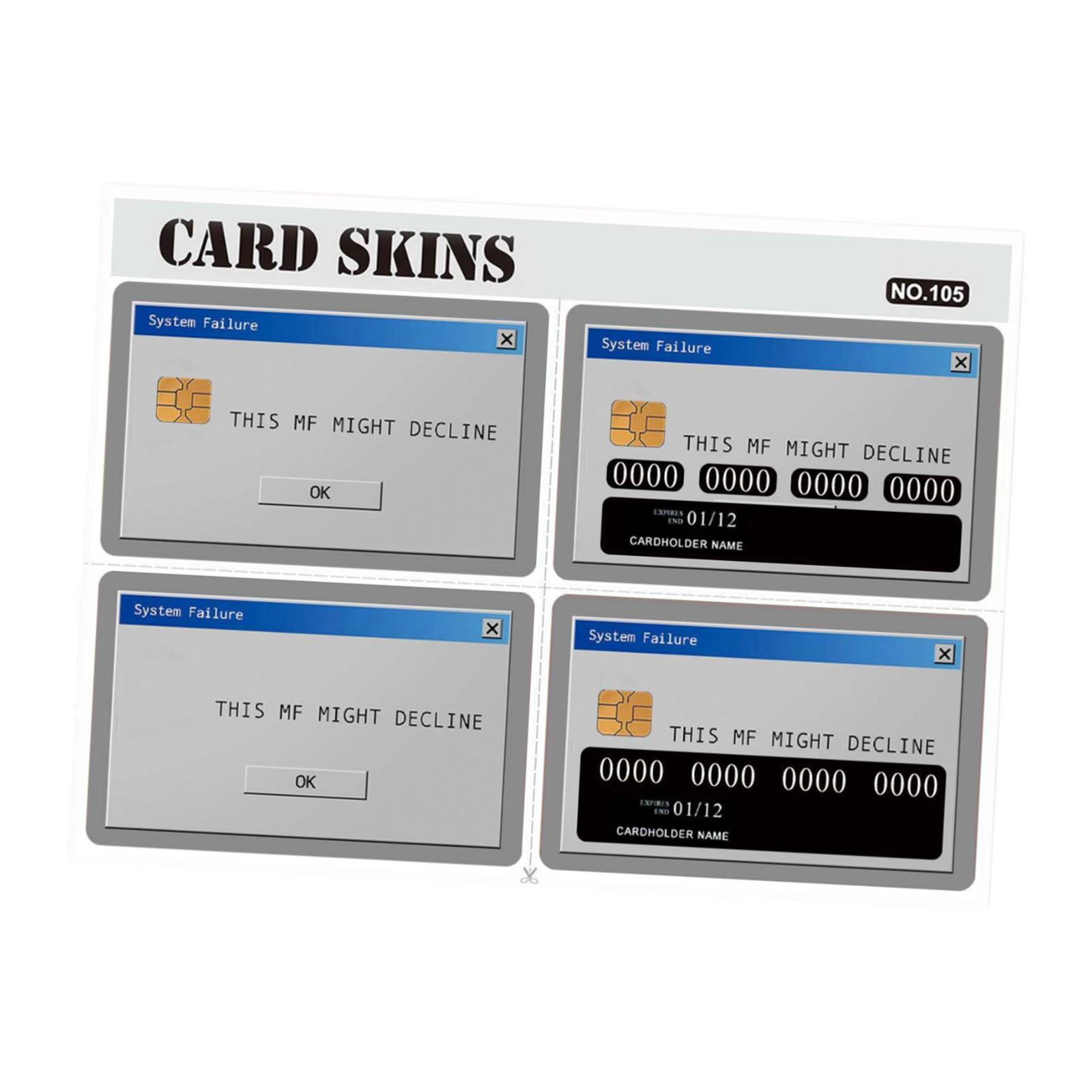 Sharprepublic 4 Pieces Debit Card Sticker Non Bubble Credit Card Skin ...