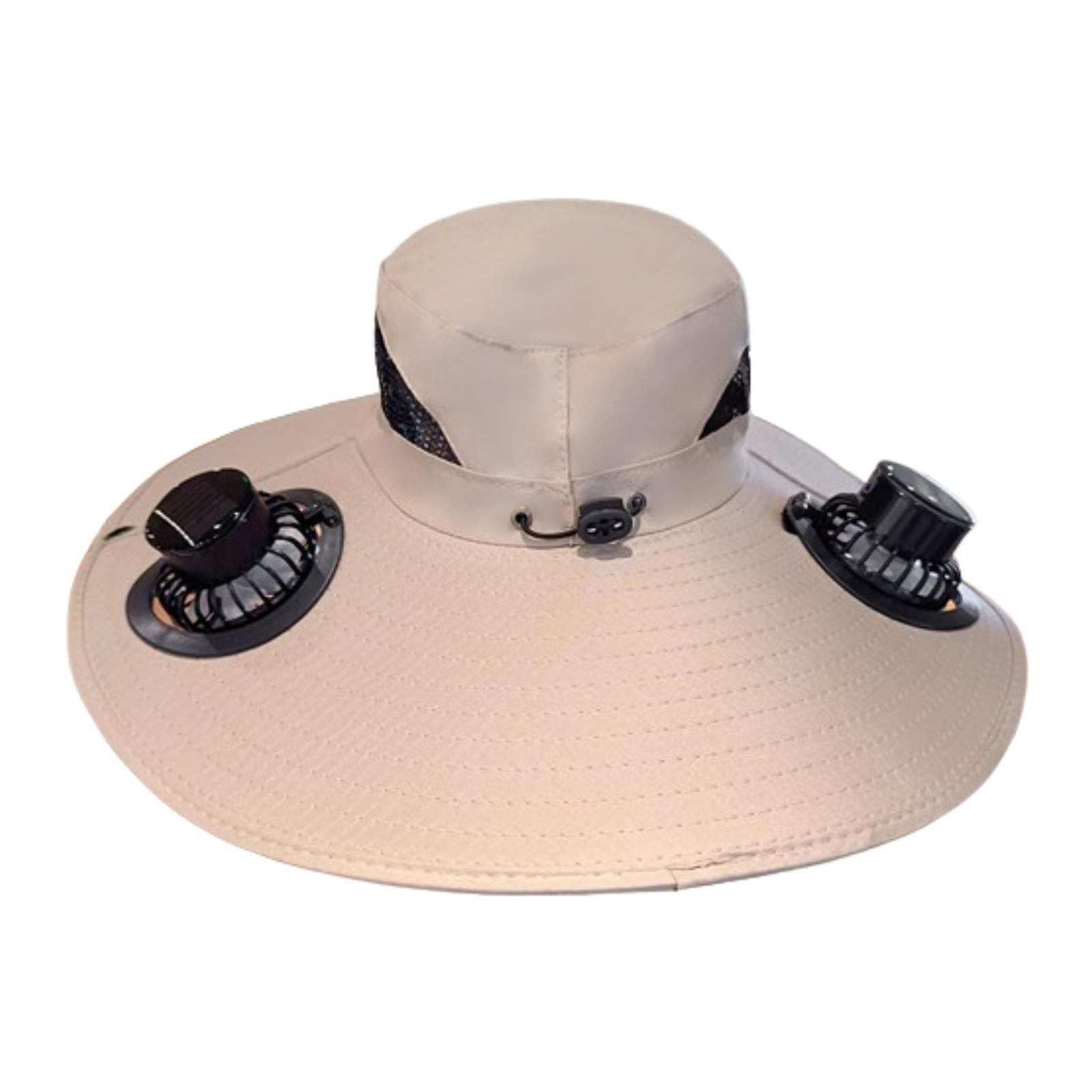 Sharprepublic Outdoor Solar Fan Hat for Men Women Comfortable Wide Brim ...