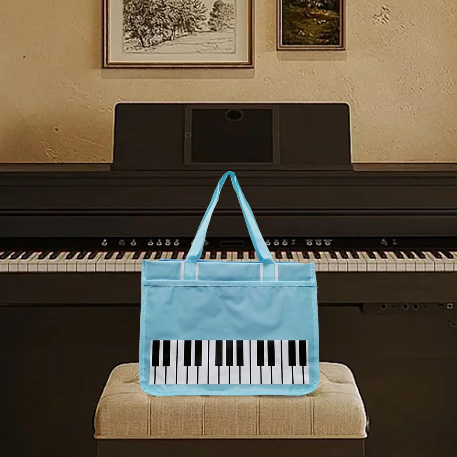 Sharprepublic Piano Key Musical Notes Tote Bag Zipper Reusable Shopping ...
