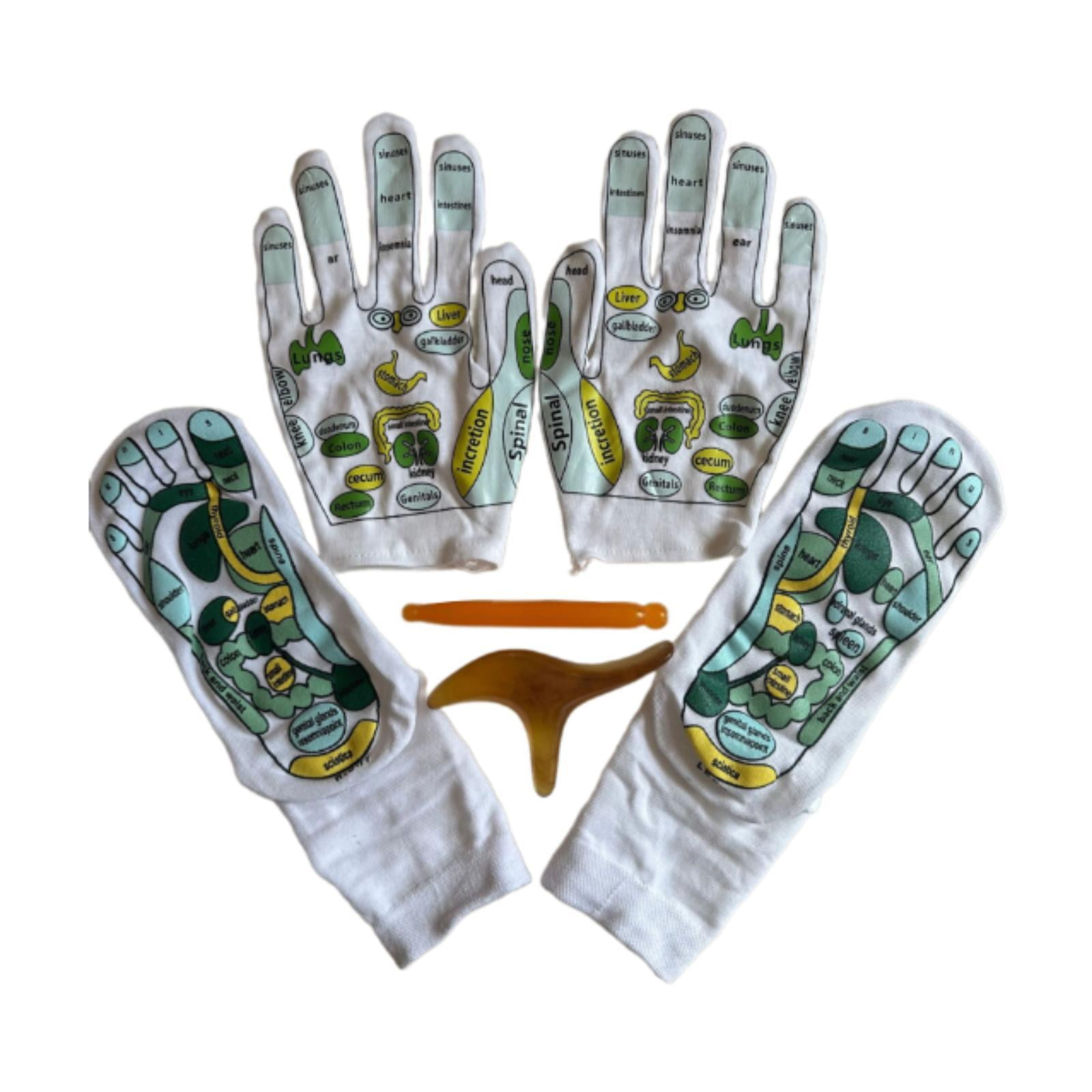 Sharprepublic Reflexology Socks and Gloves Tools Set Acupoint Massage ...