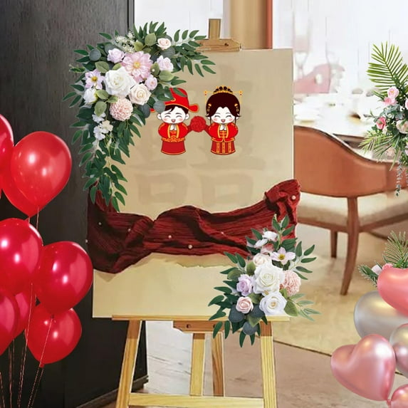 Sharprepublic Wedding Arch Flowers Handmade Wedding Arch Wreath for ...