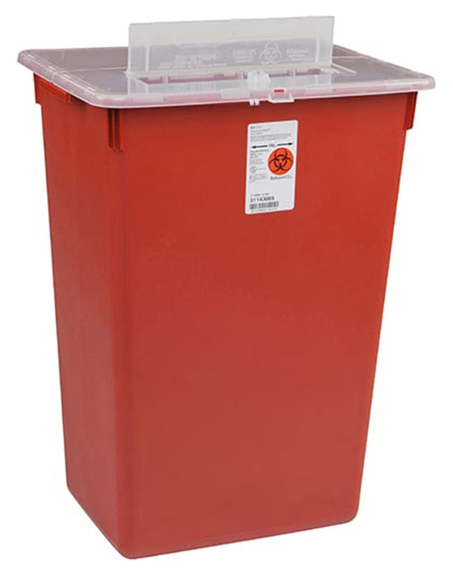 Sharps-A- Multi-Purpose Sharps 10 Gallon Red Base Vertical Entry Lid ...