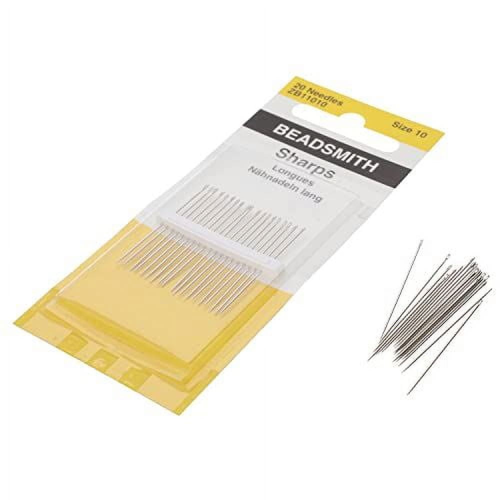 Sharps Beading Needles, Size 10, 20 Needles per Card, European Quality ...