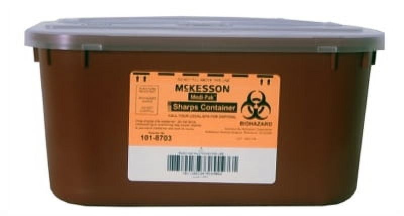 Sharps Container, 1 Gallon, Stackable Multi-purpose 2-Piece, Horizontal ...