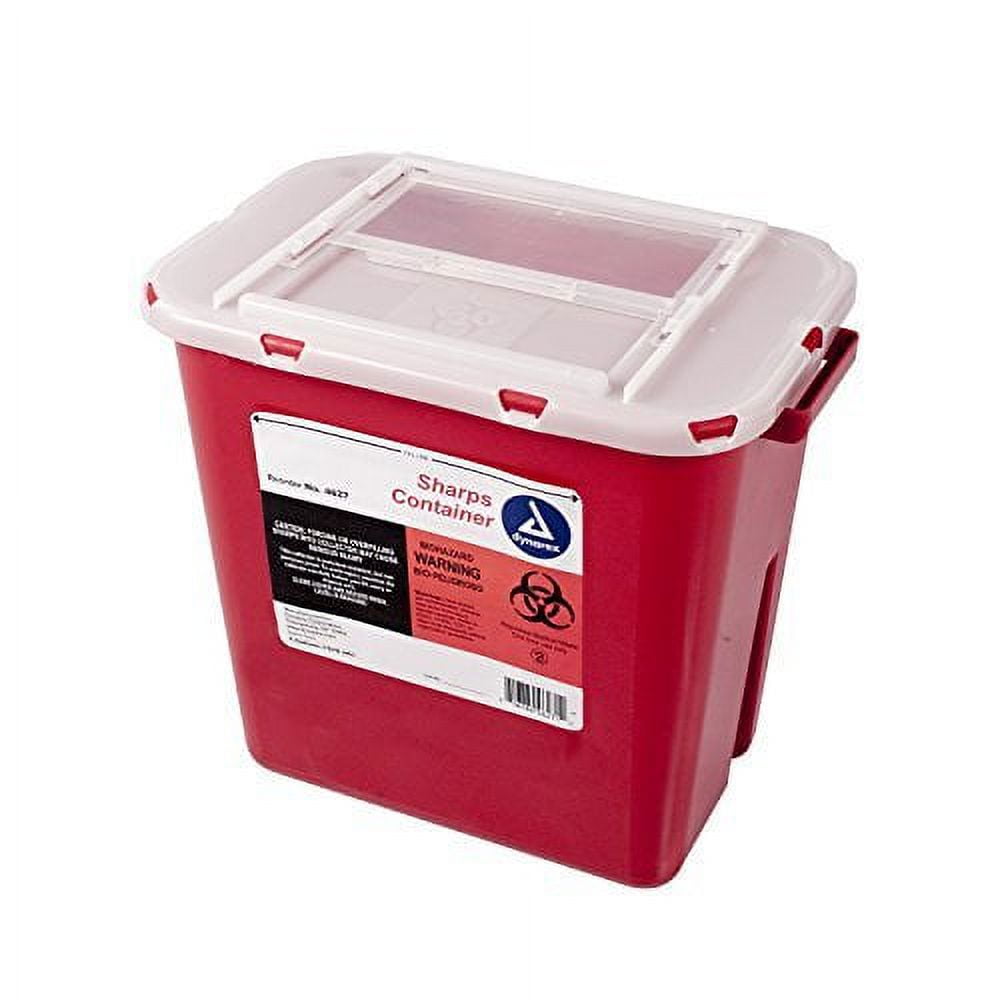 Dynarex Medical Sharps Disposal Container, 2 Gallon, Lightweight with ...