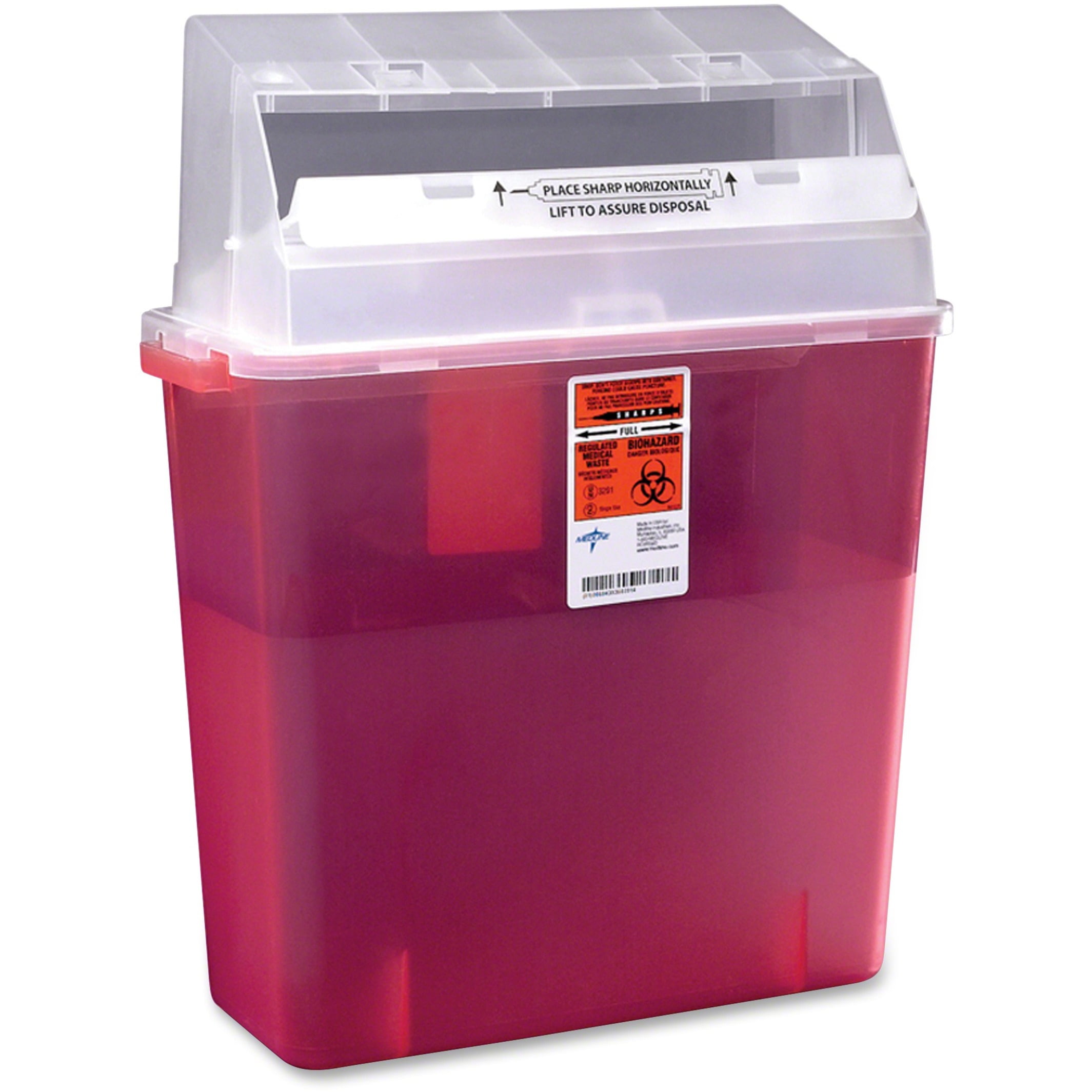 Sharps Container for Patient Room, Plastic, 3gal, Rectangular, Red ...
