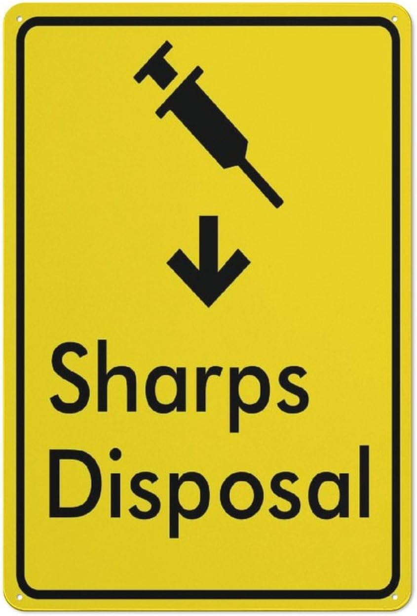 Sharps Disposal Retro Metal Tin Signs 12X8 Inch - Walmart.com