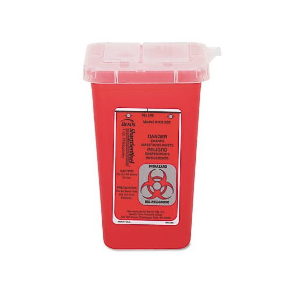 Sharps Waste Receptacle Square, Plastic, 32oz, Red HSA/FSA Eligible ...