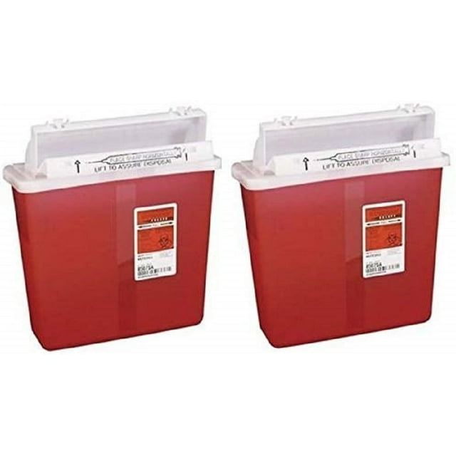 Sharpstar In-Room Sharps Container, 5qt, Red, 8507SA, Mailbox Lid, 2 ...