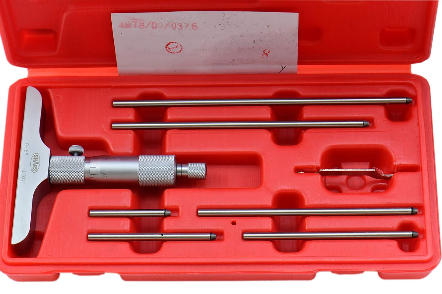 Shars 0-6" Measuring Range Depth Micrometer 0.001" Graduation, 4" Base ...