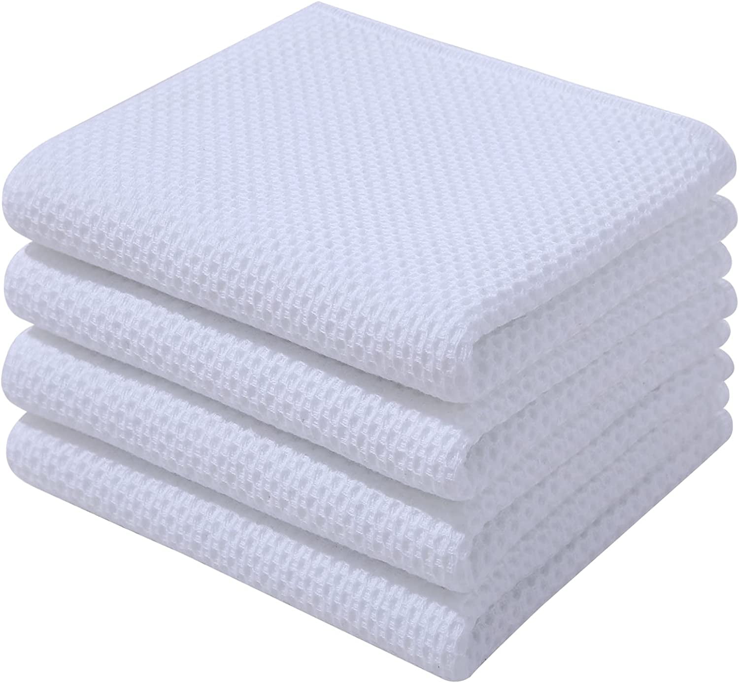 Sharvgun 100% Cotton Waffle Weave Kitchen Dish Towels, Ultra Soft ...