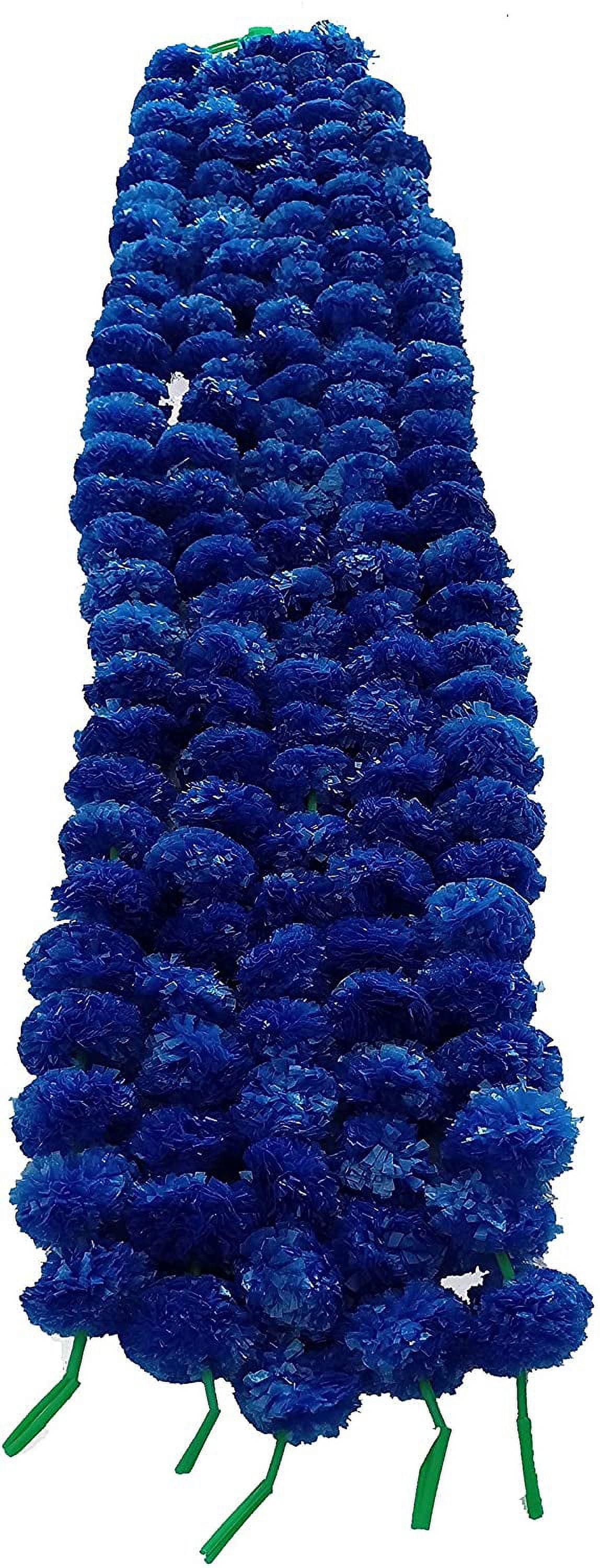 Sharvgun (Pack of 150 string) Artificial Blue Marigold Flower Garlands ...