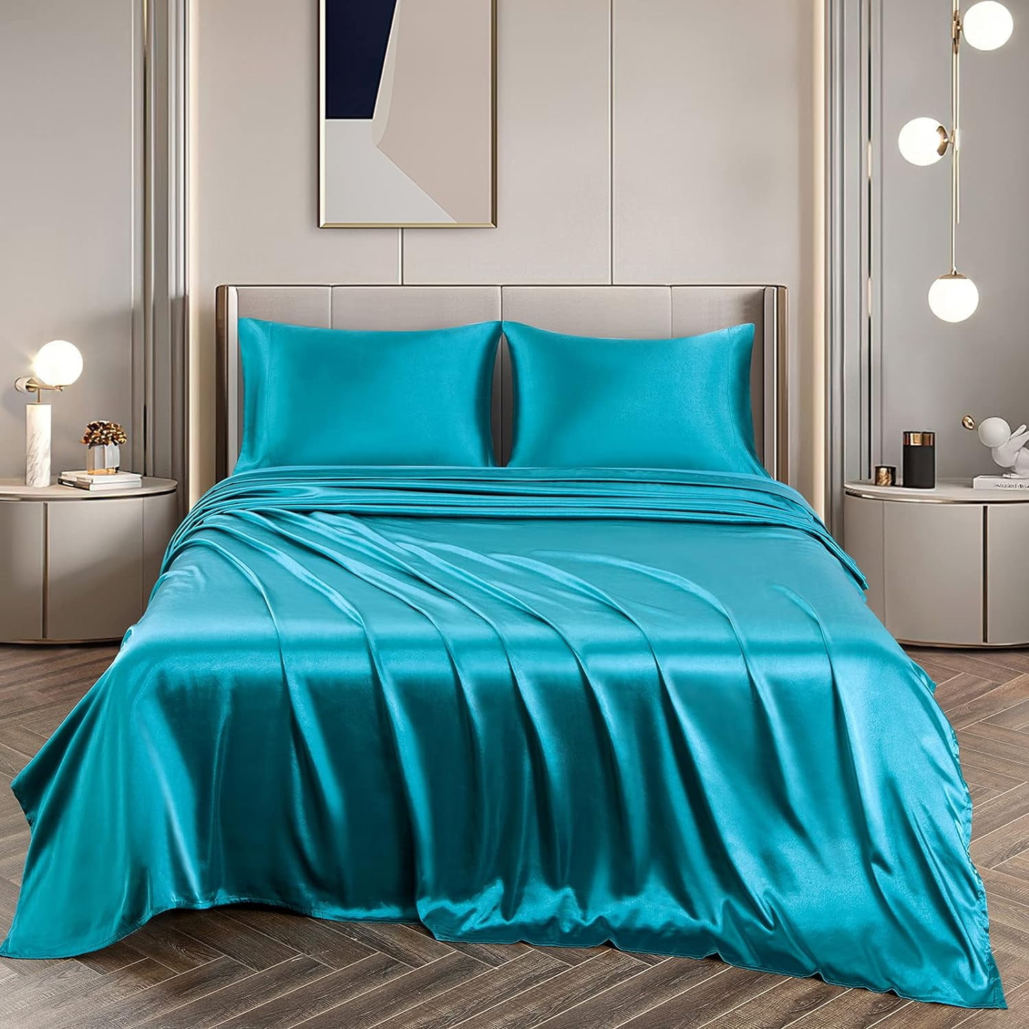 Sharvgun Satin Sheets Twin Silky Soft Satin Bed Sheets Satin Sheet Set