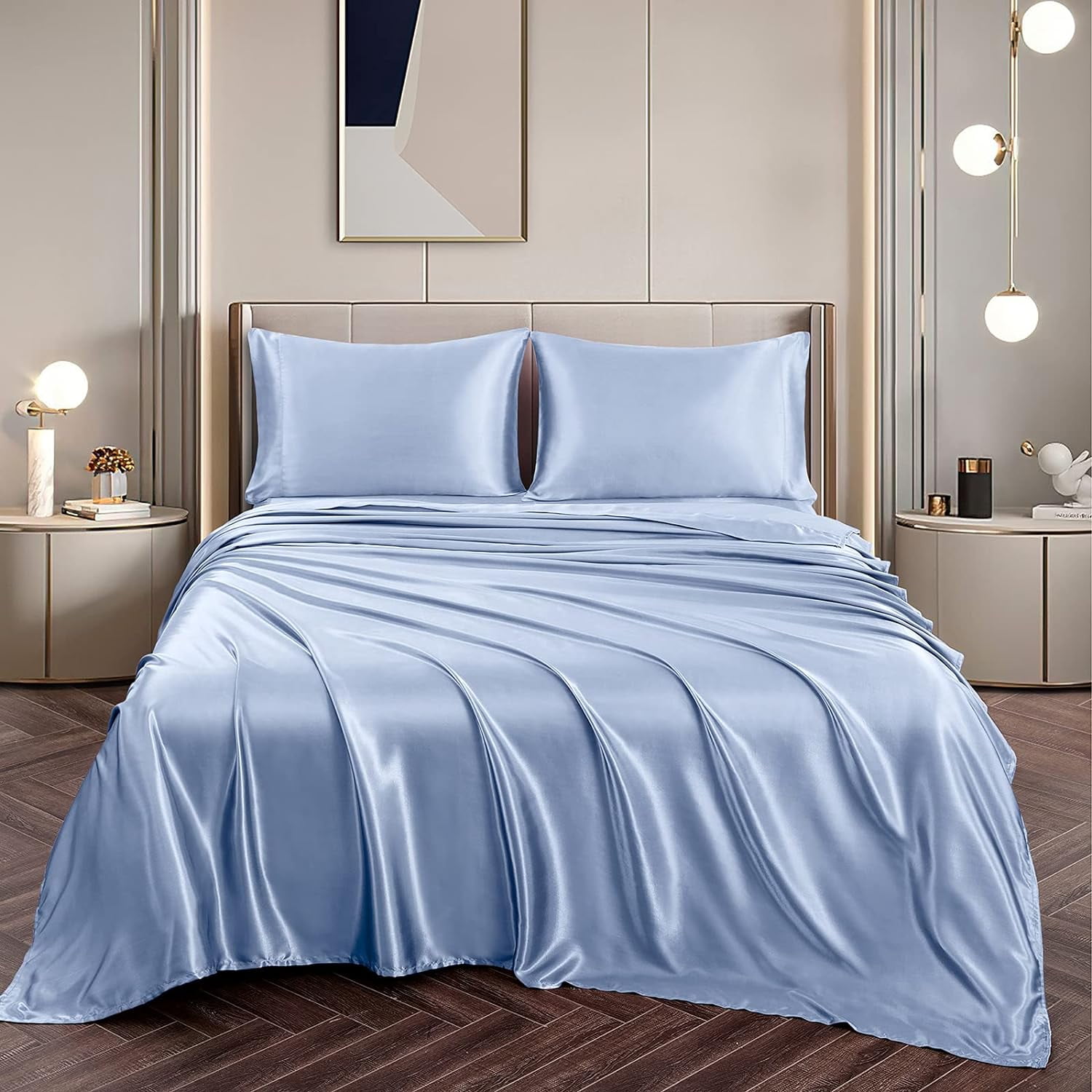 Sharvgun Satin Sheets Twin Silky Soft Satin Bed Sheets Satin Sheet Set