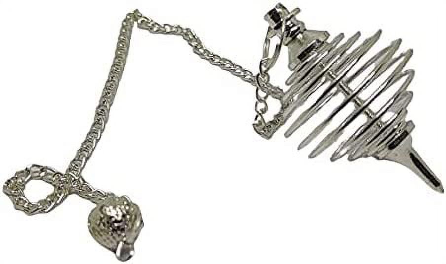 Sharvgun ( Set of 10 ) Metal Dowsing Pendulum Silver Plated Spiral Pendulum Vortex Pendulum ...