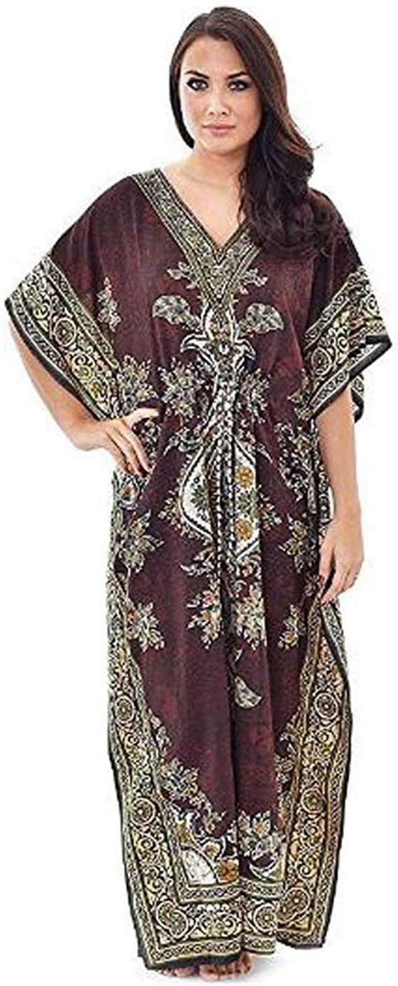 Sharvgun Women's cool long Kaftans/Floral printed long cool kaftan ...