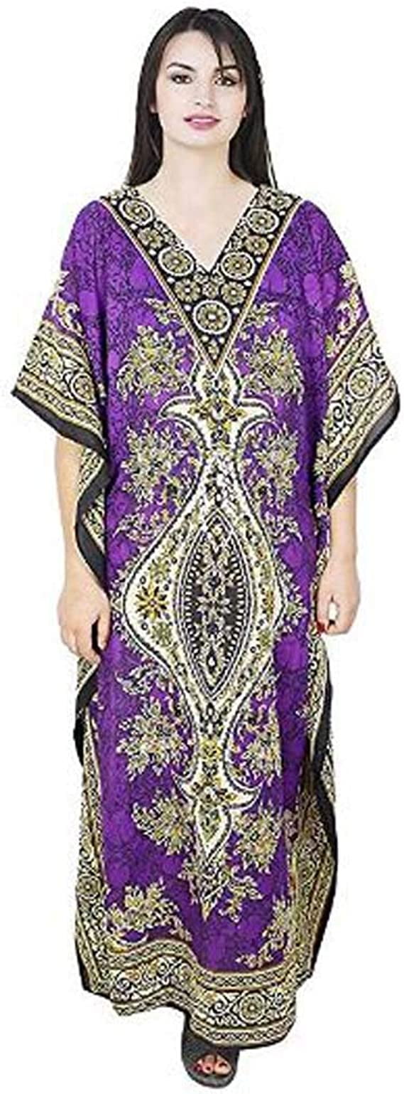 Sharvgun Women's cool long Kaftans/Floral printed long cool kaftan ...