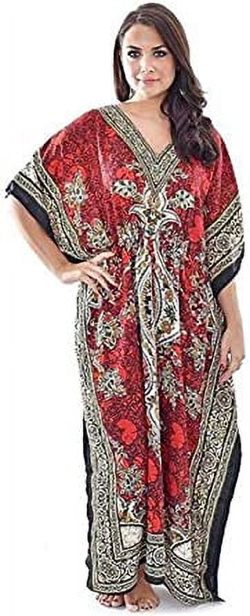 Sharvgun Women's cool long Kaftans/Floral printed long cool kaftan ...