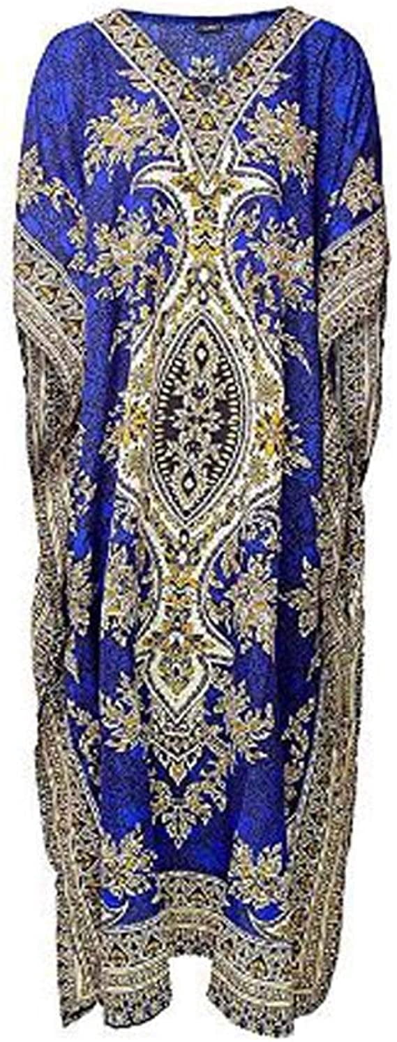 Sharvgun Women's cool long Kaftans/Floral printed long cool kaftan ...