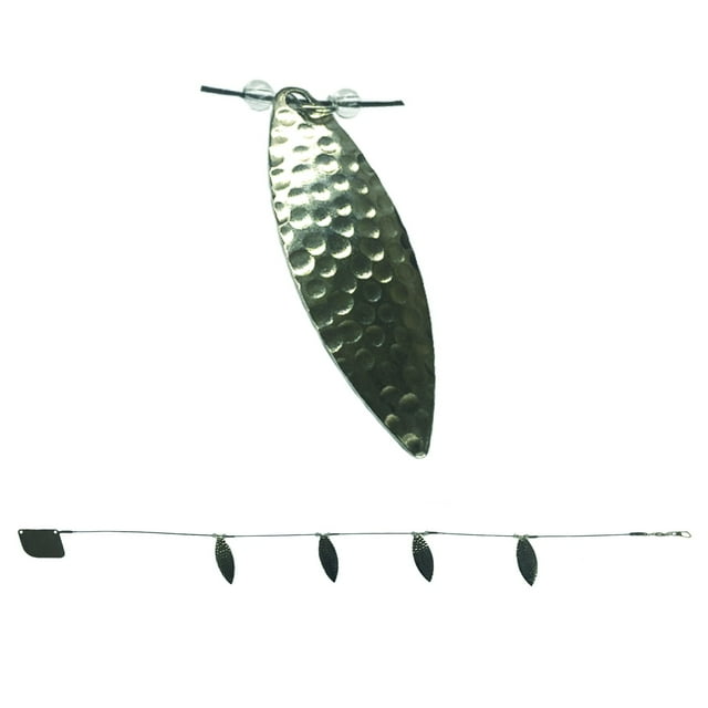 Shashta Tackle #4 Willow Leaf Hamred Nickel Flasher Lures, Silver ...