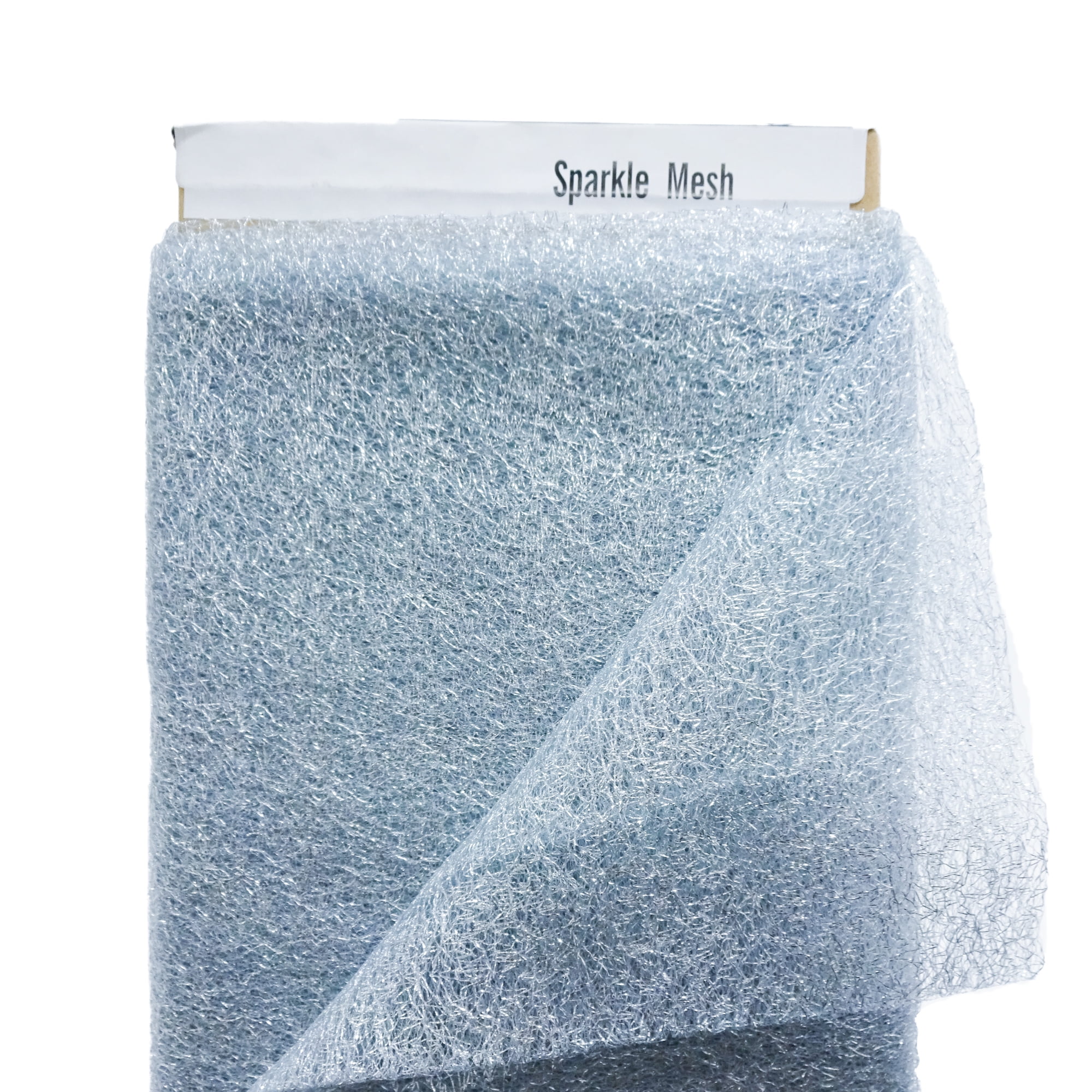 Shason Textile 56" Sparkle Mesh Fabric by the Yard, Light Blue ...
