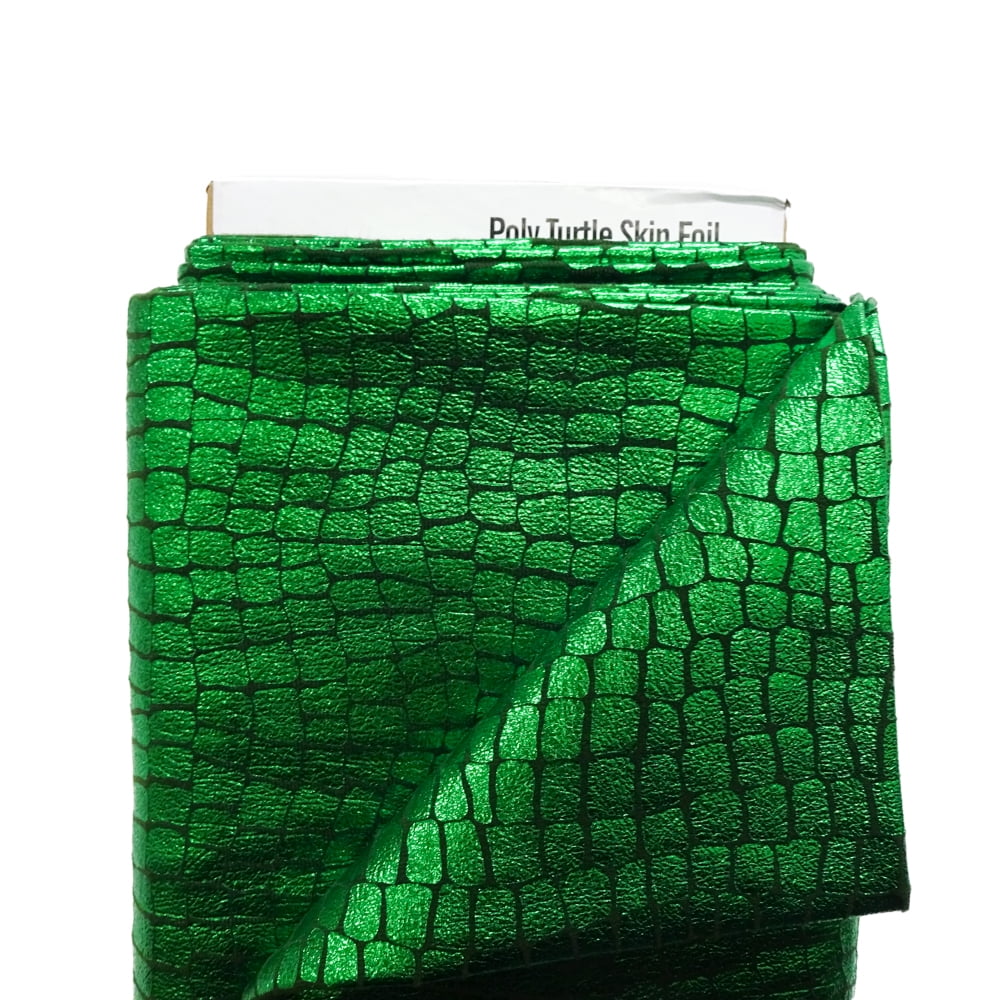 Shason Textile 60" Turtle Skin Foil Crafting Fabric by the Yard, Green ...