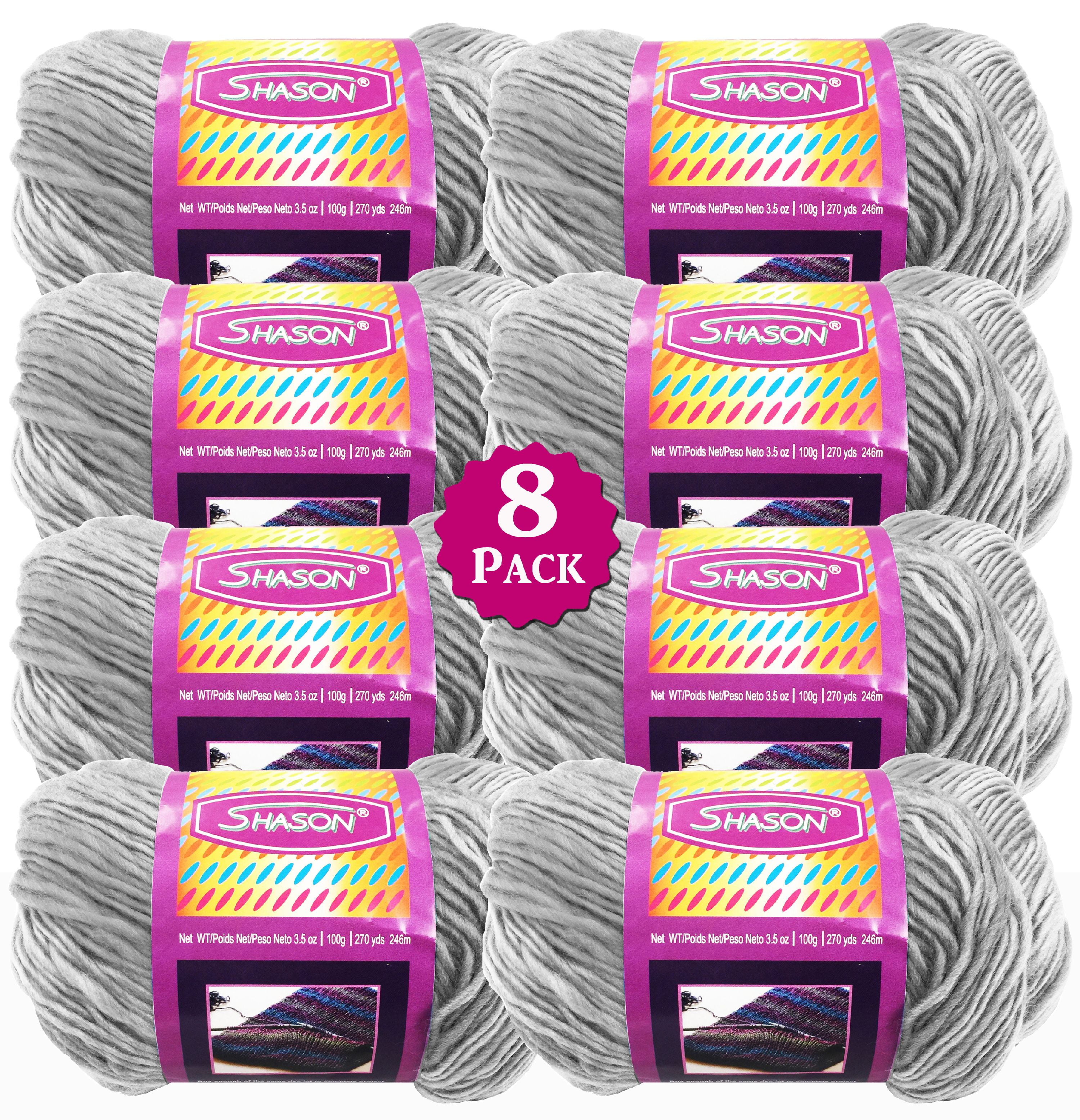 Shason Textile (8-Pack) Super Soft Acrylic Yarn, Lt. Grey. - Walmart.com
