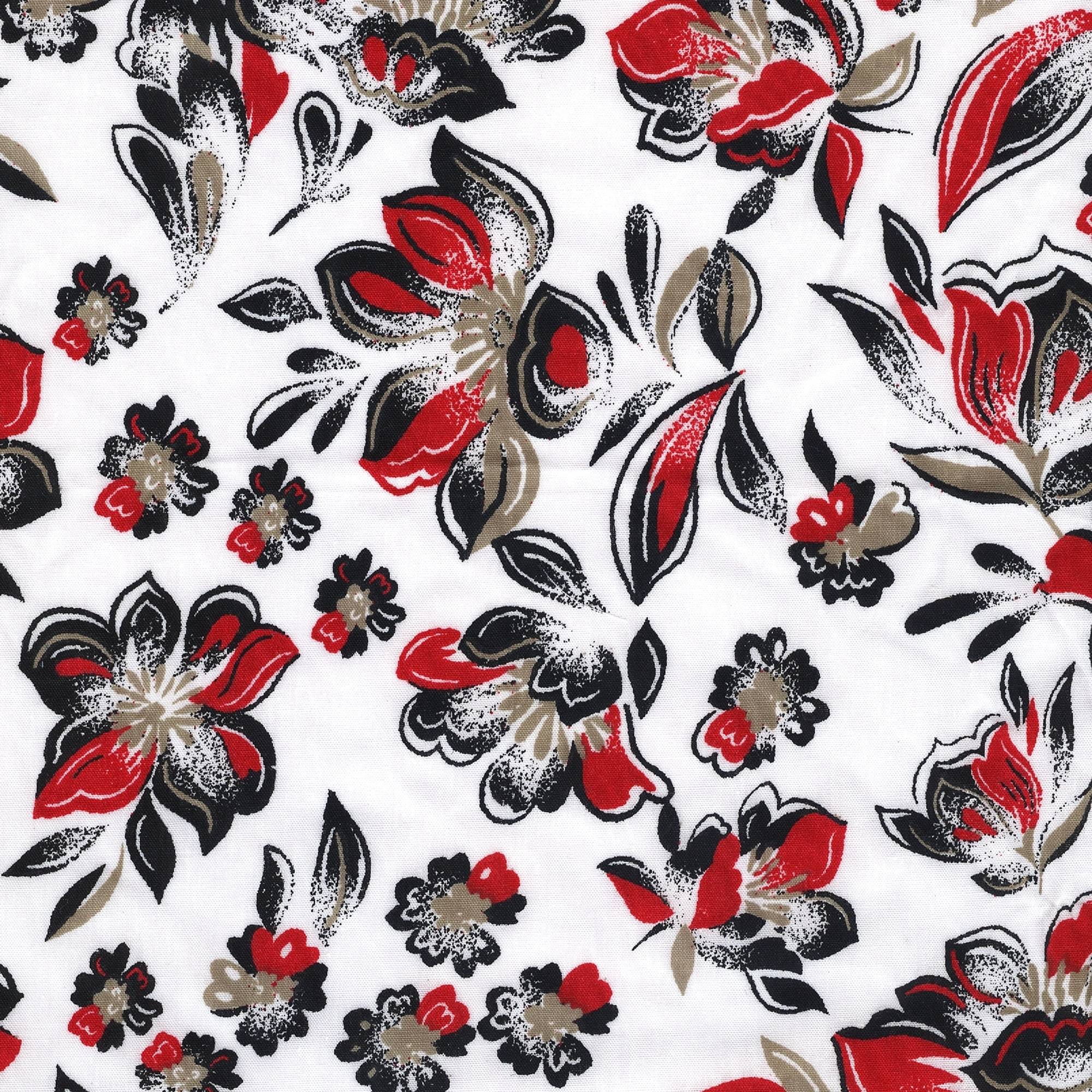 Shason Textile Craft Projects Poly Cotton Floral Print Fabric, 3 Yards ...