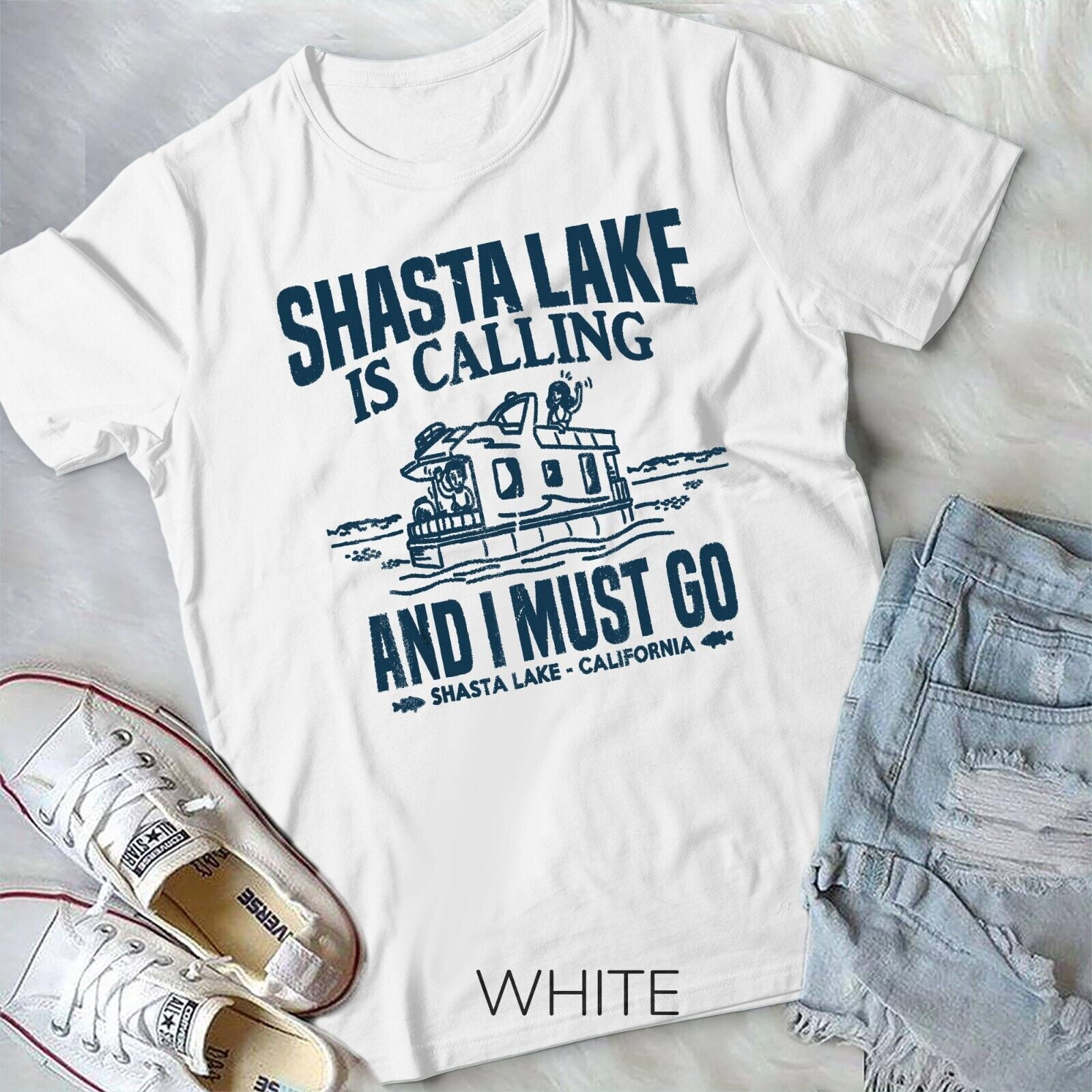 Shasta Lake Is Calling Shirt Funny Lake Houseboat Boating Unisex T ...
