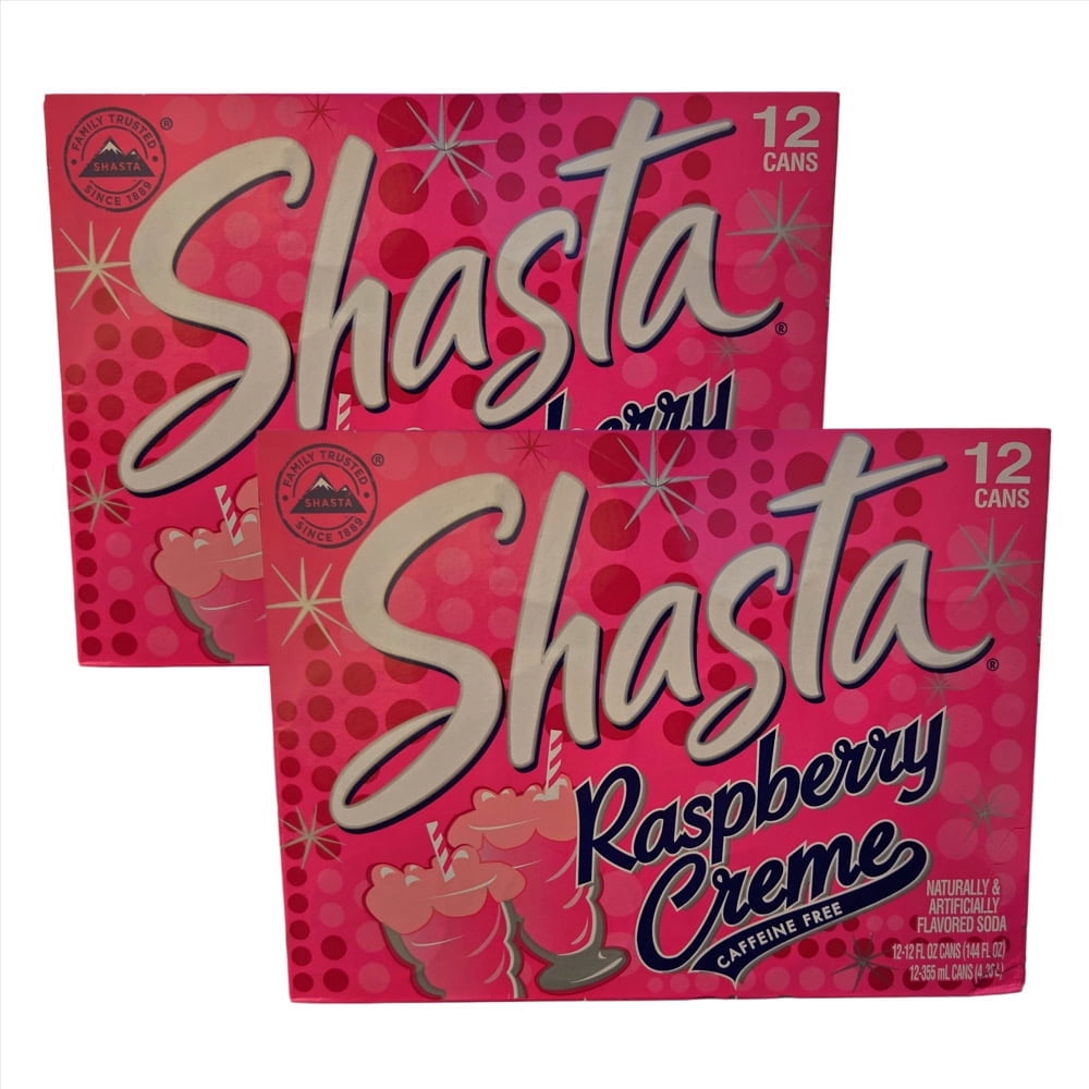 Shasta Raspberry Creme Soda Caffeine Free - 24 Cans - Walmart.com