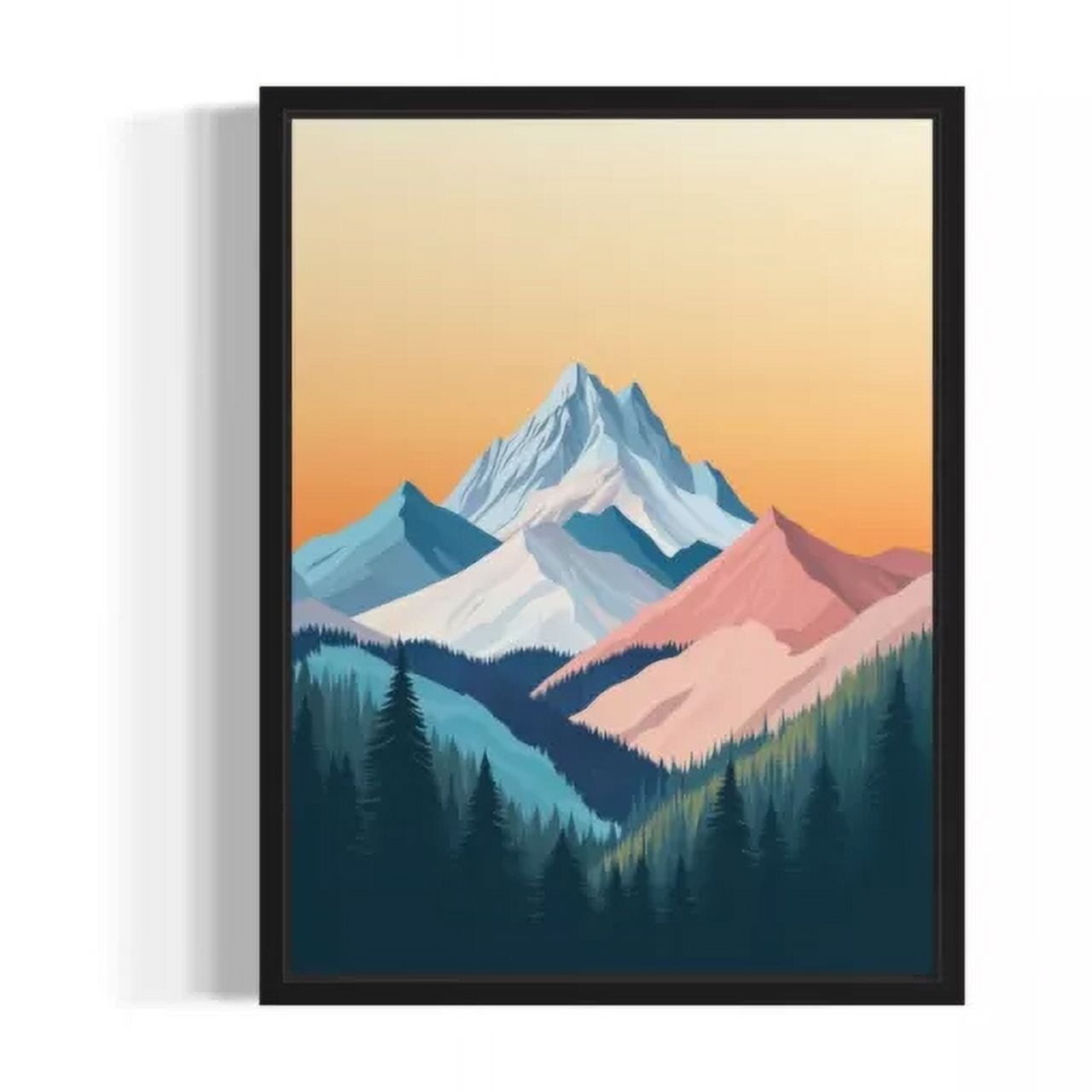 Shasta Trinity Alps Boho Pastel Landscape Art Print Poster Wall Art ...