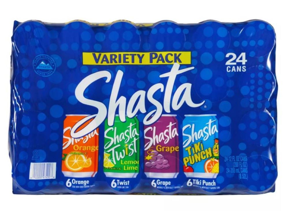 Shasta Variety Pack Soda, 12 Oz Cans, 24 Count, Grape, Twist, Orange ...