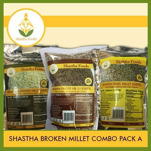 Shastha Broken Millet Combo B (Contains 6 Packets) Broken Finger Millet ...