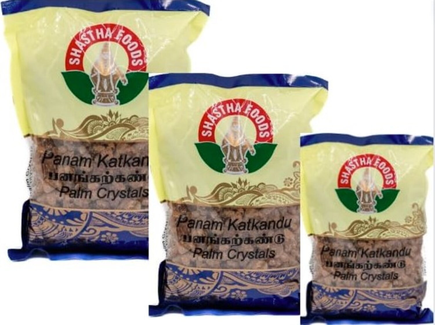 Shastha Foods Panam Kalkandu (Palm Sugar Crystals) Pack of 3, 500g Each ...