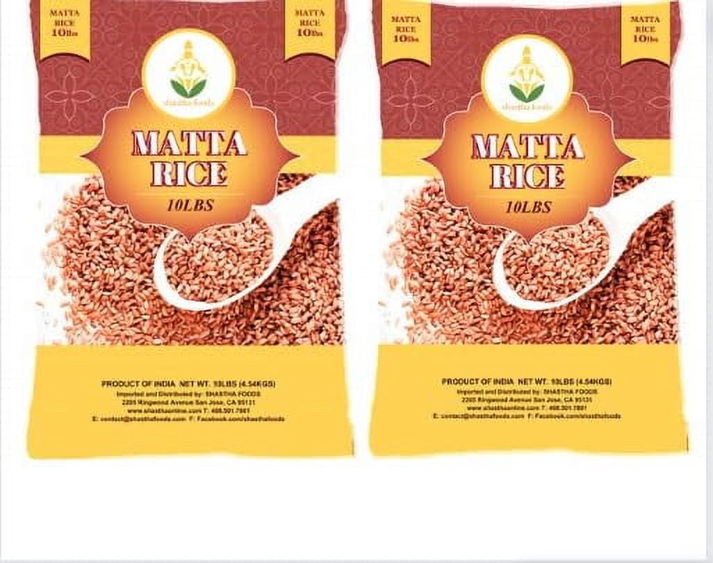 Shastha Matta Rice/Rose Matta Rice - 10lbs Bag (Pack of 2) - Walmart.com