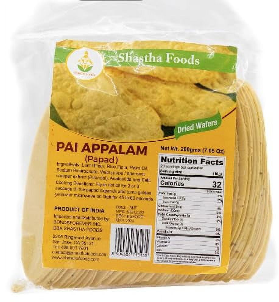 Shastha (Pai) Flower Appalam (Pack of 4) Each Packet has 200g - Walmart.com