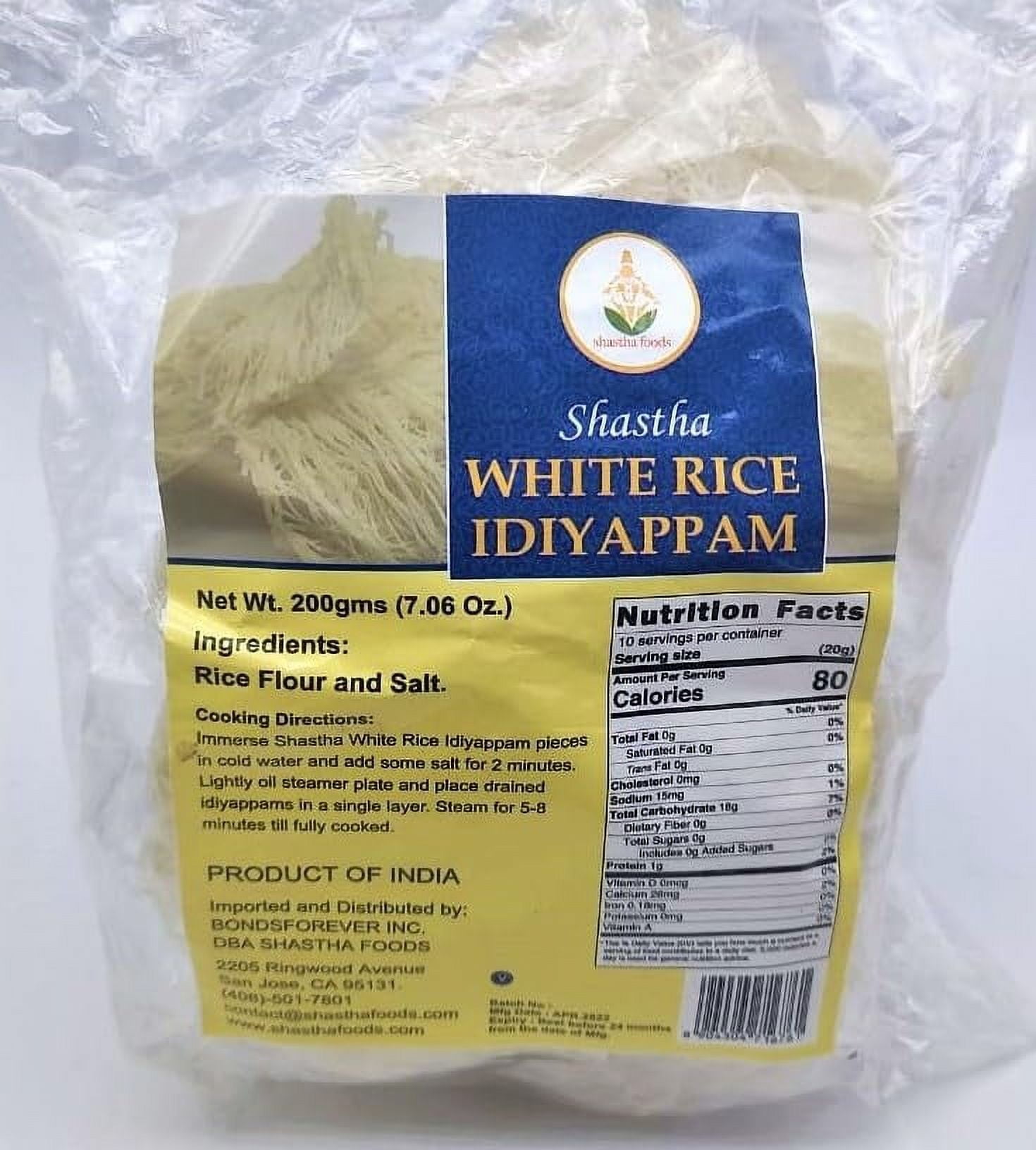 Shastha Rice Idiyappam 200g (Pack of 2) - Walmart.com
