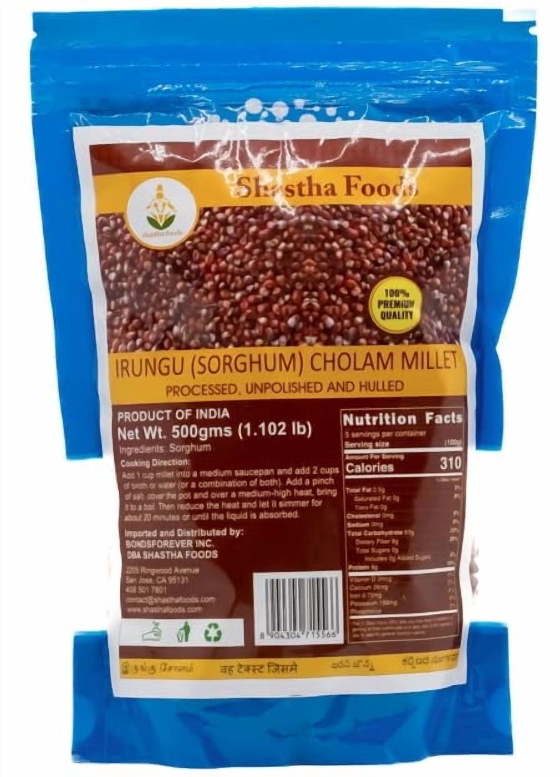 Shastha Irungu Cholam (Sorghum) Millet, 500g (Pack of 6) - Whole Grain ...